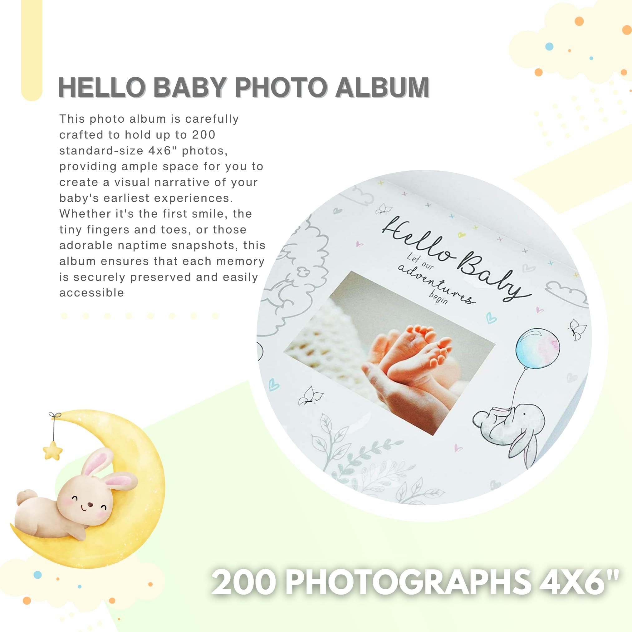 Hello Baby Photo Album, Whimsical Adventures Captured in 200 Cherished ...