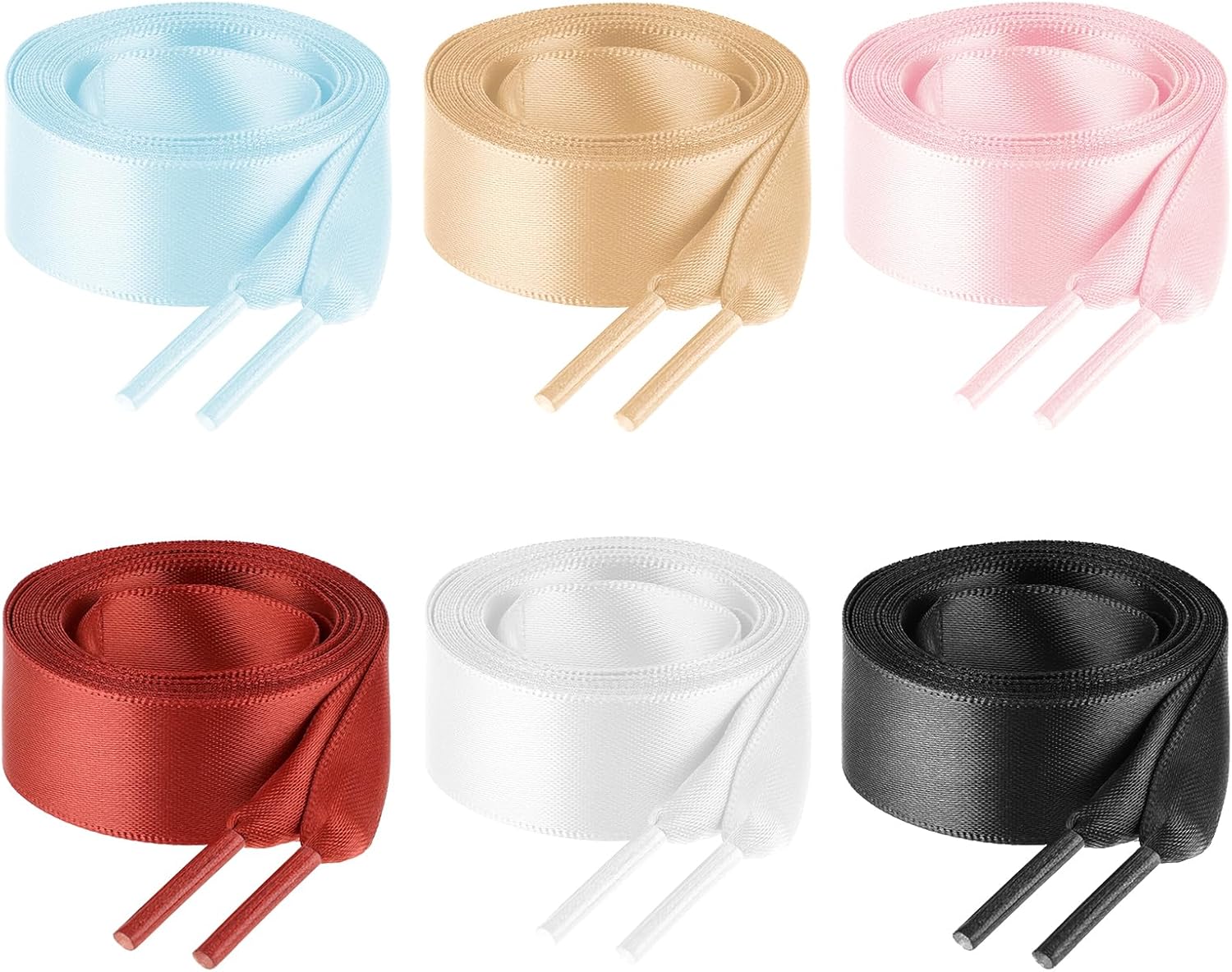 Amazon.com: Teaaha 6 Pairs 47" Ribbon Shoe Laces Flat Ribbon Laces ...