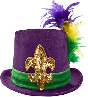 Amazon.com: Nicky Bigs Novelties Adult Deluxe Velvet Mardi Gras Top Hat ...