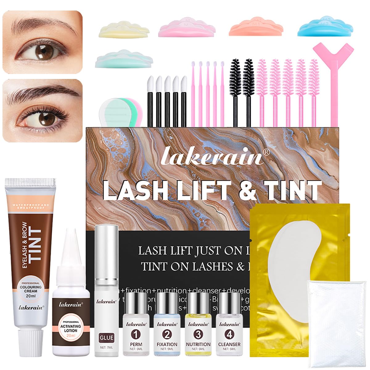 Amazon.com: EyeLash Lift Kit, Lash Perm Kit, Black Color Natural Curl ...