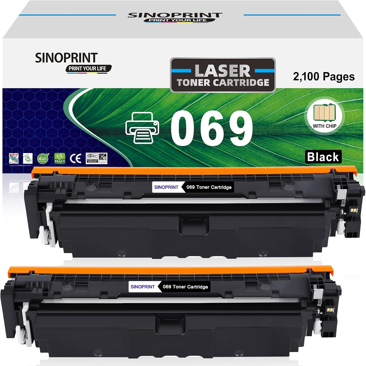 Amazon.com: SINOPRINT 069 069H Black Toner Cartridge Replacement for ...