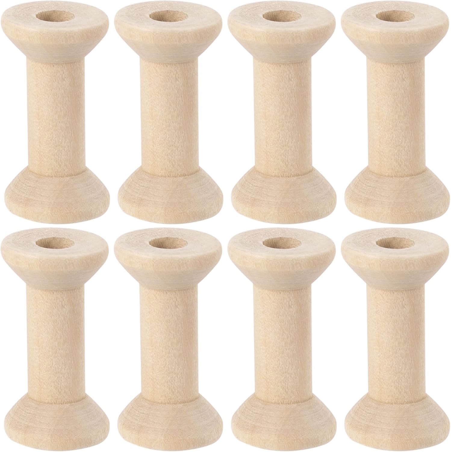 Amazon.com: Pndeyo 8pcs Wooden Spools of Crafts, Empty Natural Wood ...