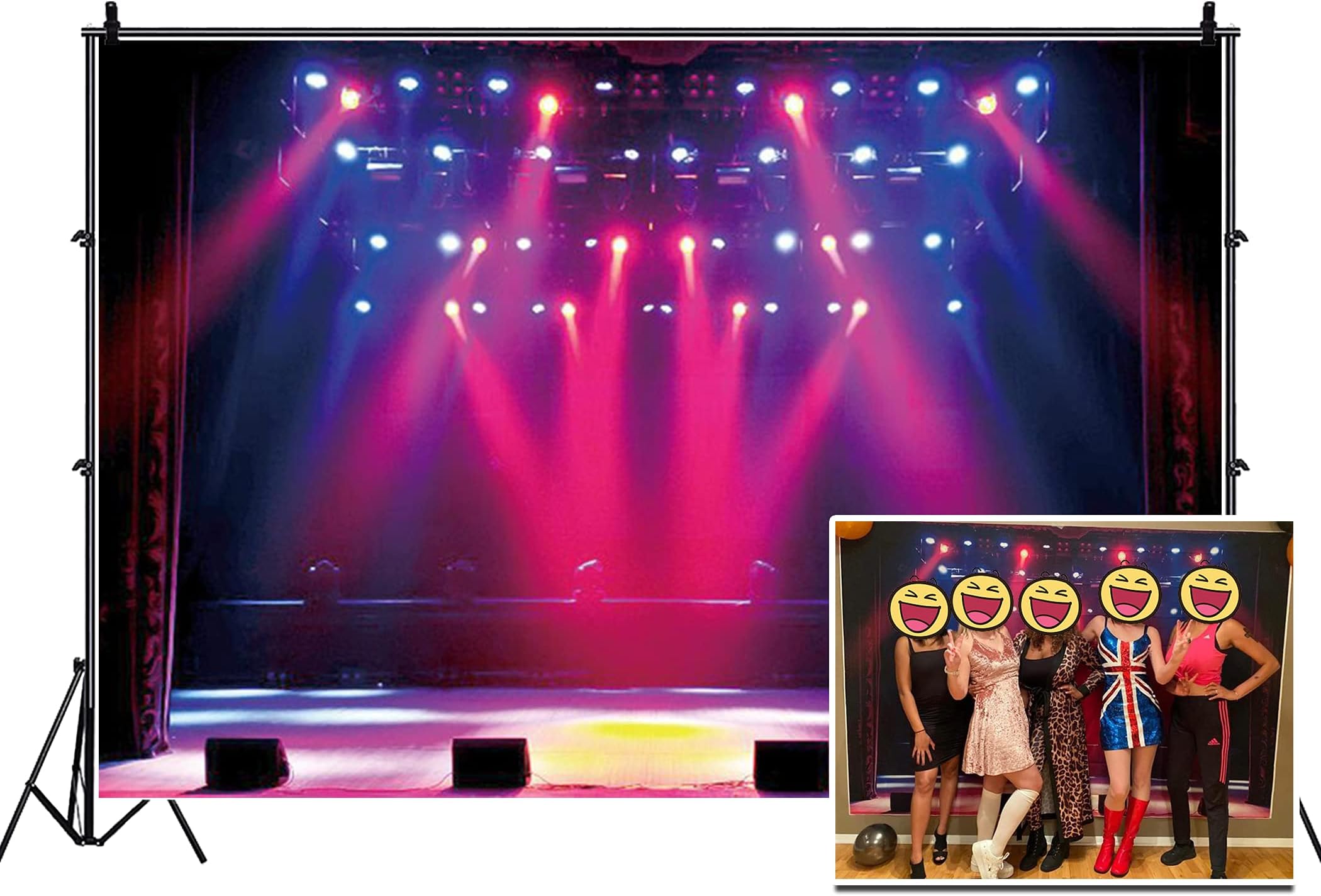 Amazon.com : Yeele 10x6.5ft Stage Concert Backdrop Lighting Nightclub ...
