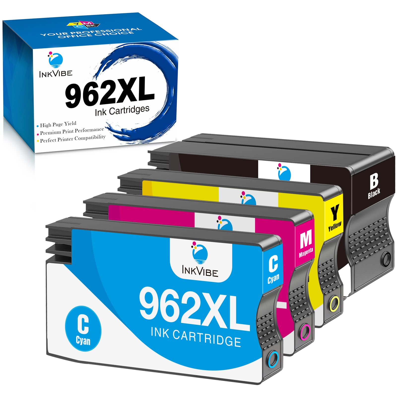 Inkvibe 962xl Ink Cartridges Combo Pack High Yield Compatible ...