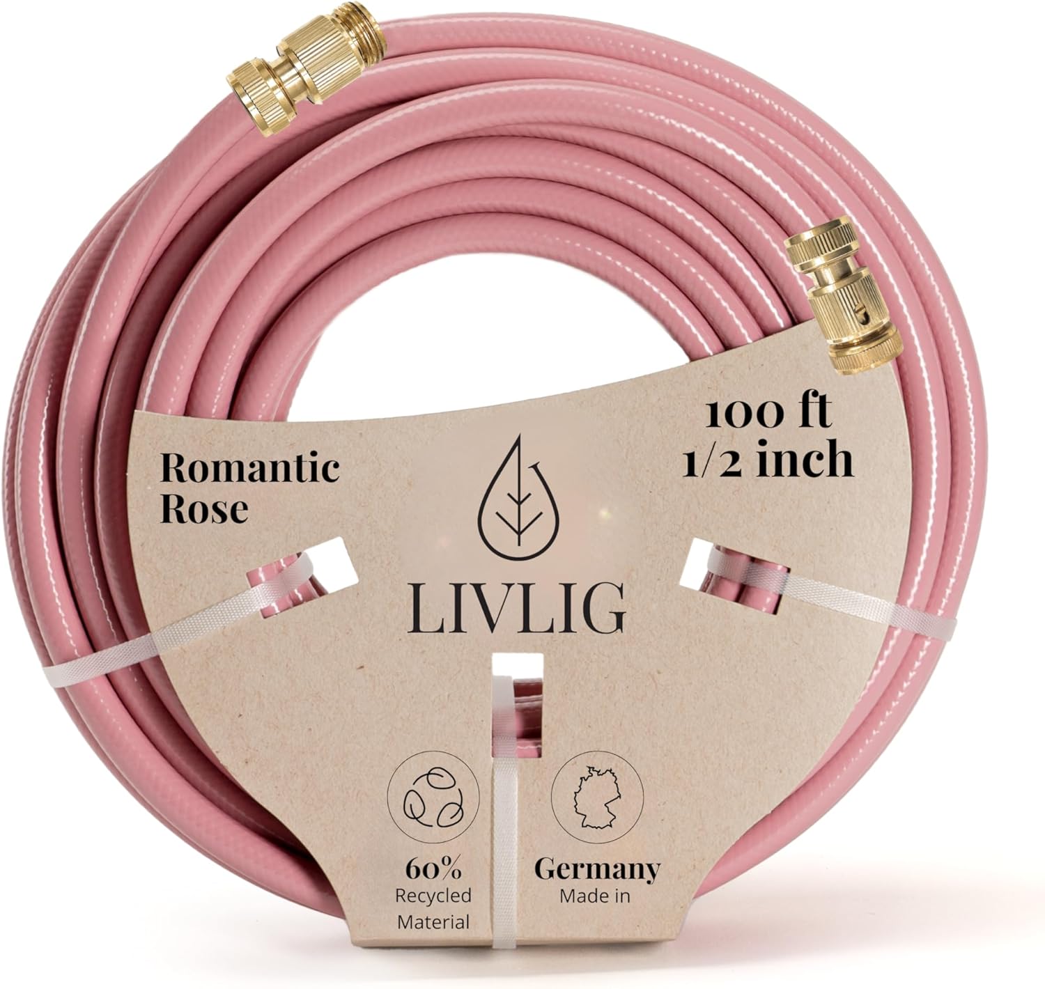 Amazon.com: LIVLIG Design Garden Hose 100 ft 1/2 inch, For Any Nozzle ...