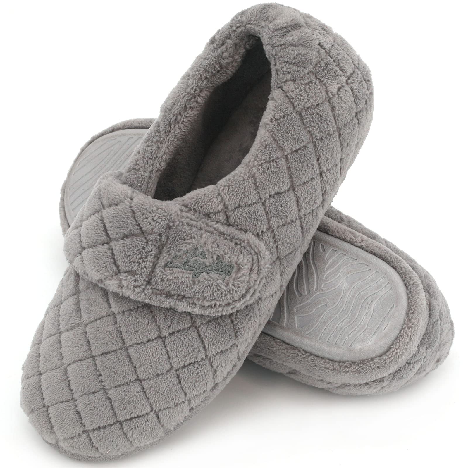 LazyStep Women's Adjustable Closed Back Indoor Slipper with Cozy Memory ...