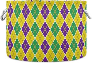 Amazon.com: JUNZAN Mardi Gras Green Purple Yellow Rhombus Baskets for ...
