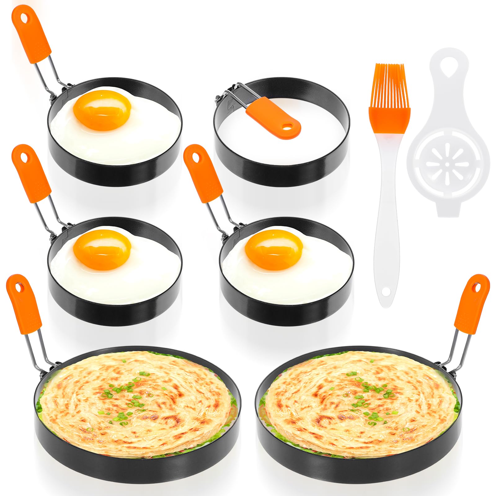 Amazon.com: 6 Pcs Professional Egg Ring Pancake Ring Set Stainless ...