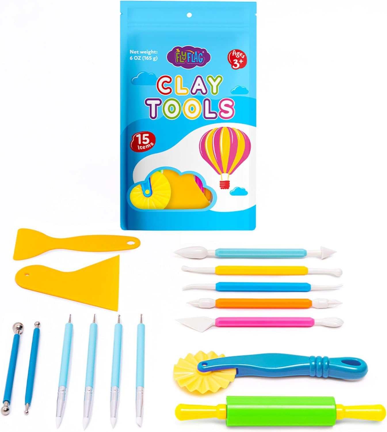 Amazon.com: FlyFlag Air Dry Clay Tools Kit, 20 Pcs – Includes Ball ...