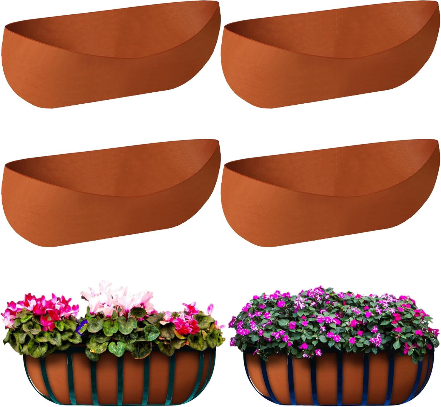 Amazon.com: Tugaizi 4 Pcs Planter Basket Liners Felt Hanging Planter ...