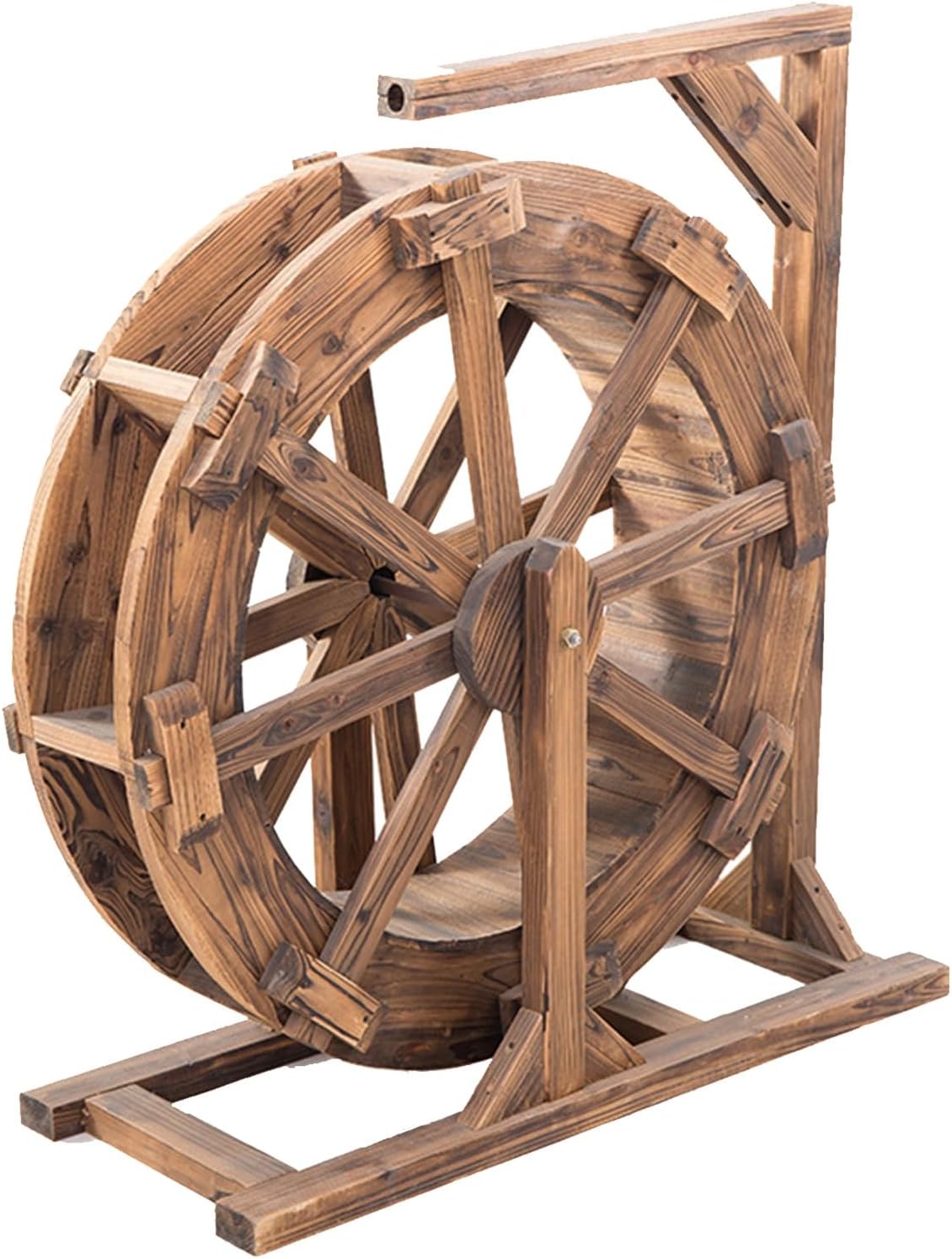 Amazon.com: Wood Waterwheel Fountain,Water Wheel Fountain,Freestanding ...