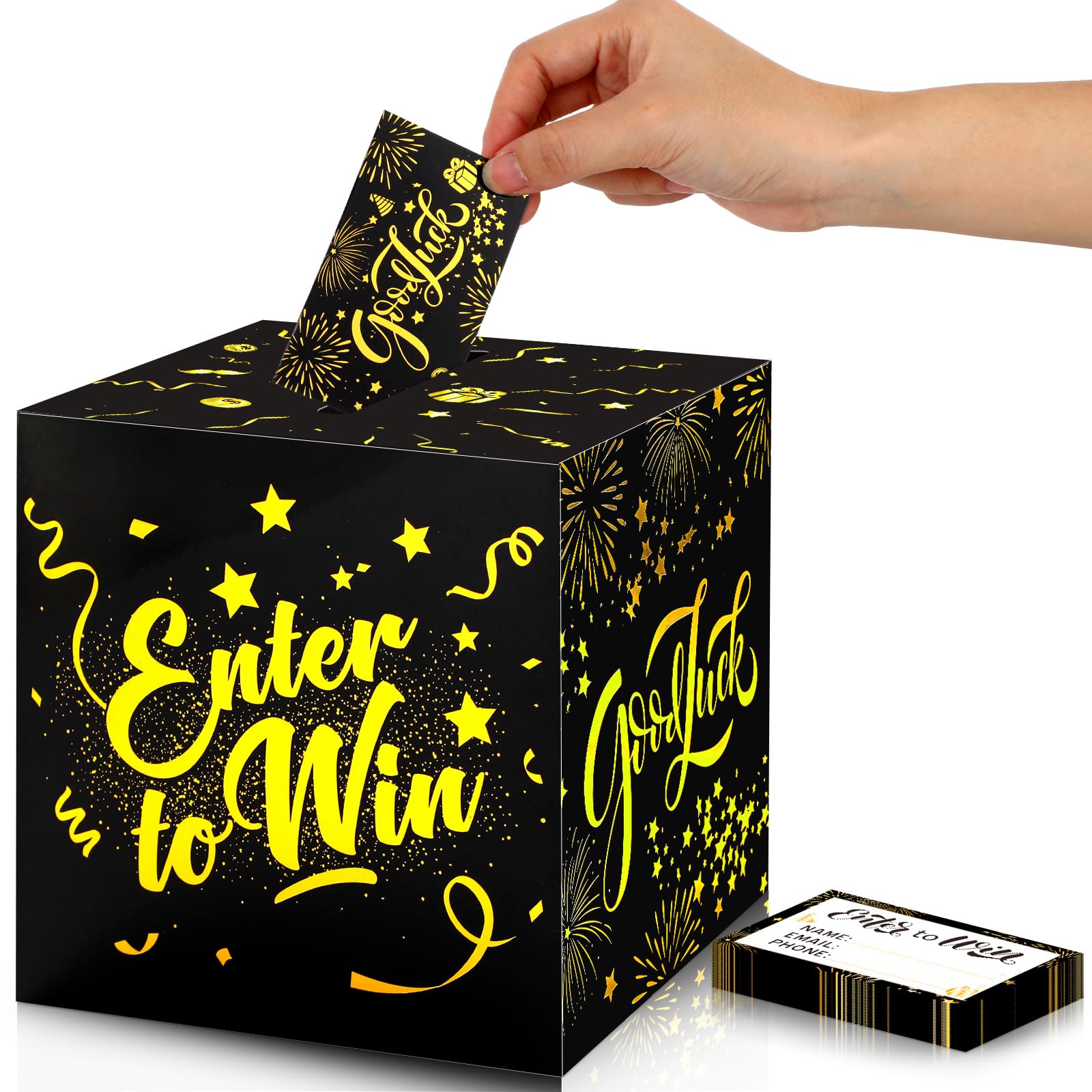 Amazon.com : Spiareal Enter to Win Donation Box with Raffle Tickets ...