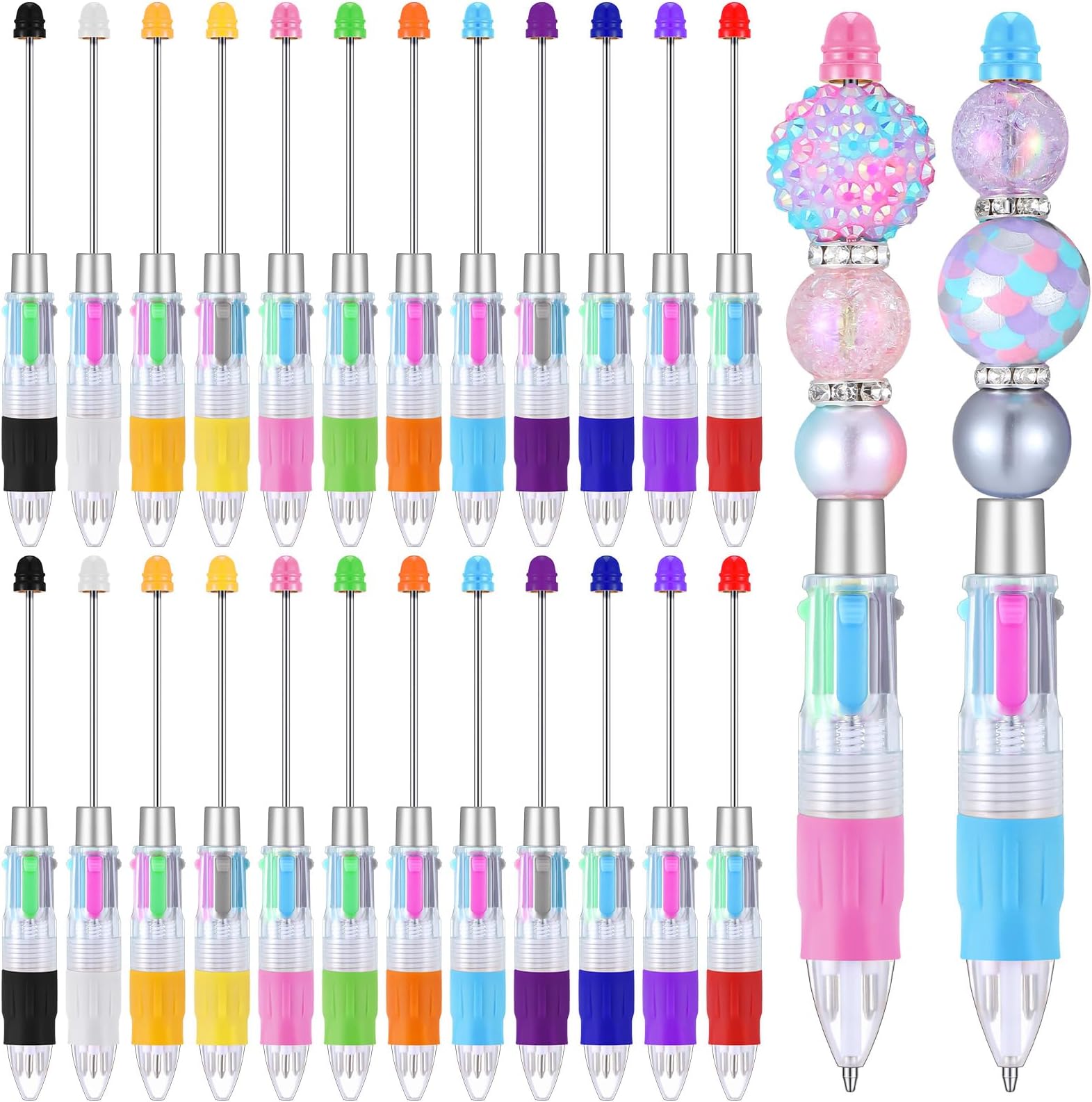 Amazon.com : Skyygemm 24 Pcs Multicolor Beadable Pens 4 in 1 Colored ...