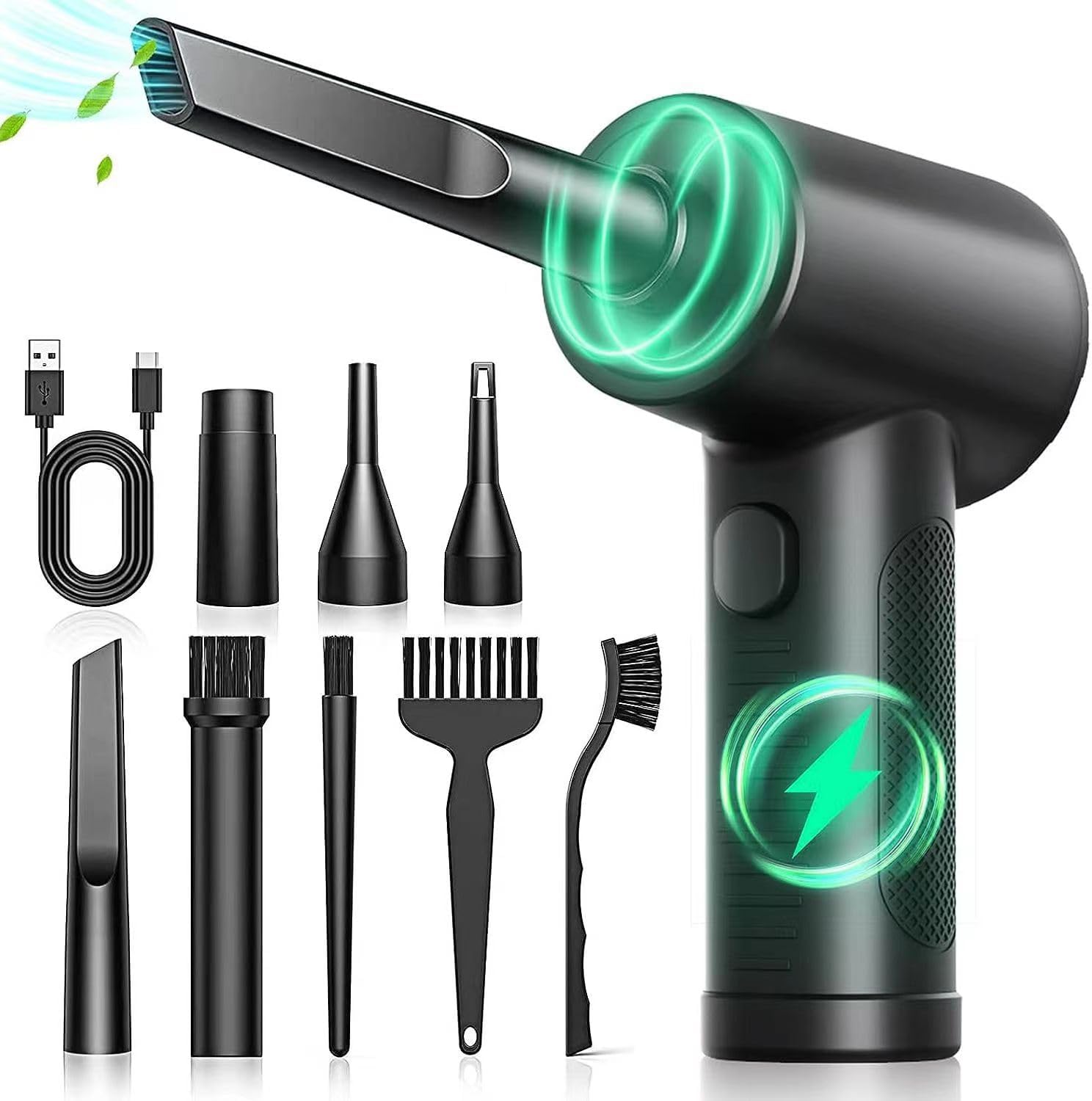 Compressed Air Duster, Powerful 140000RPM Cordless Air Duster, Portable ...