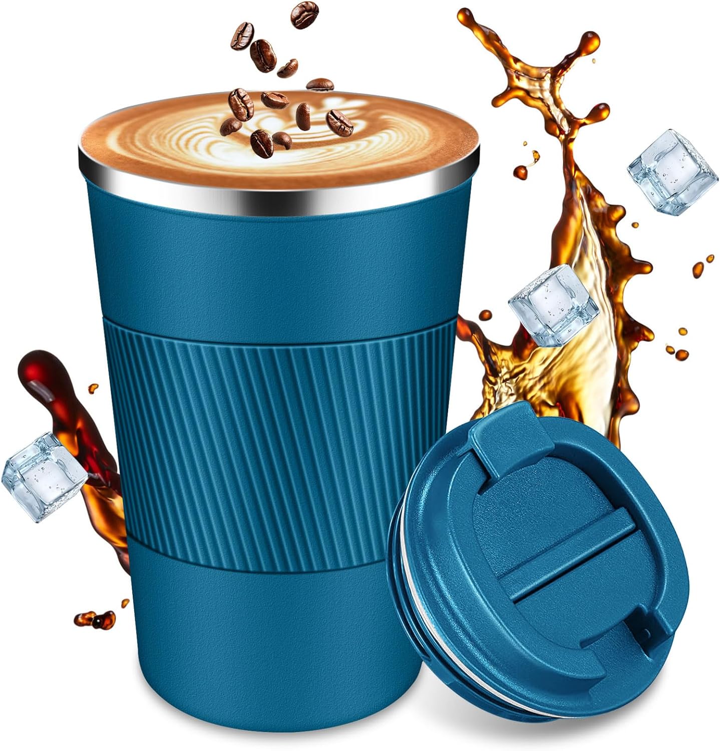 Amazon.com | LCKDHM Insulated travel coffee cup with leak proof lid ...