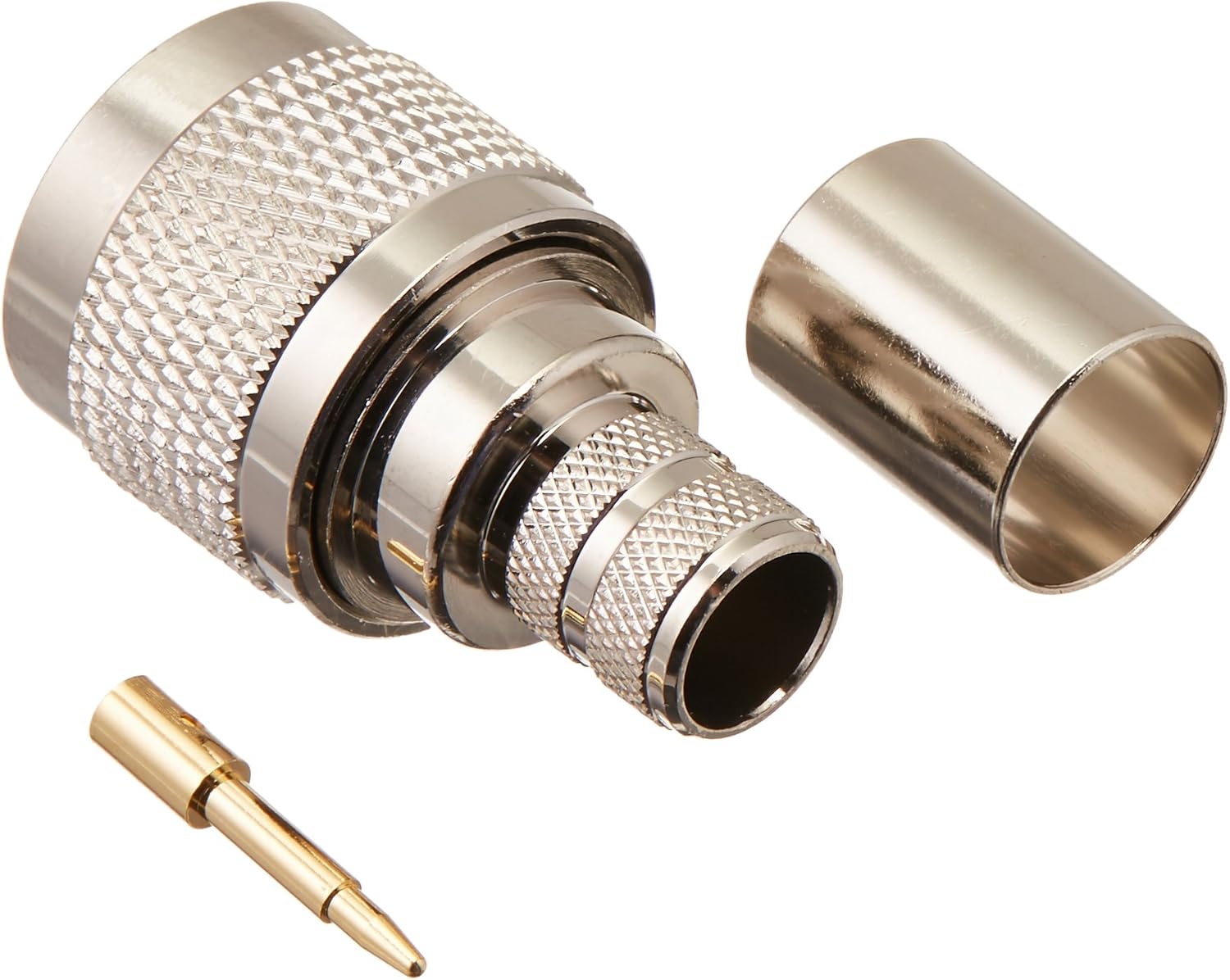 UNO N Macho Crimp Conector para LMR400 RG8 níquel mecanizado latón ...