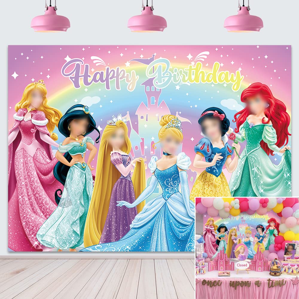 Buy Princess Birthday Backdrop Princess Theme Photography Background ...