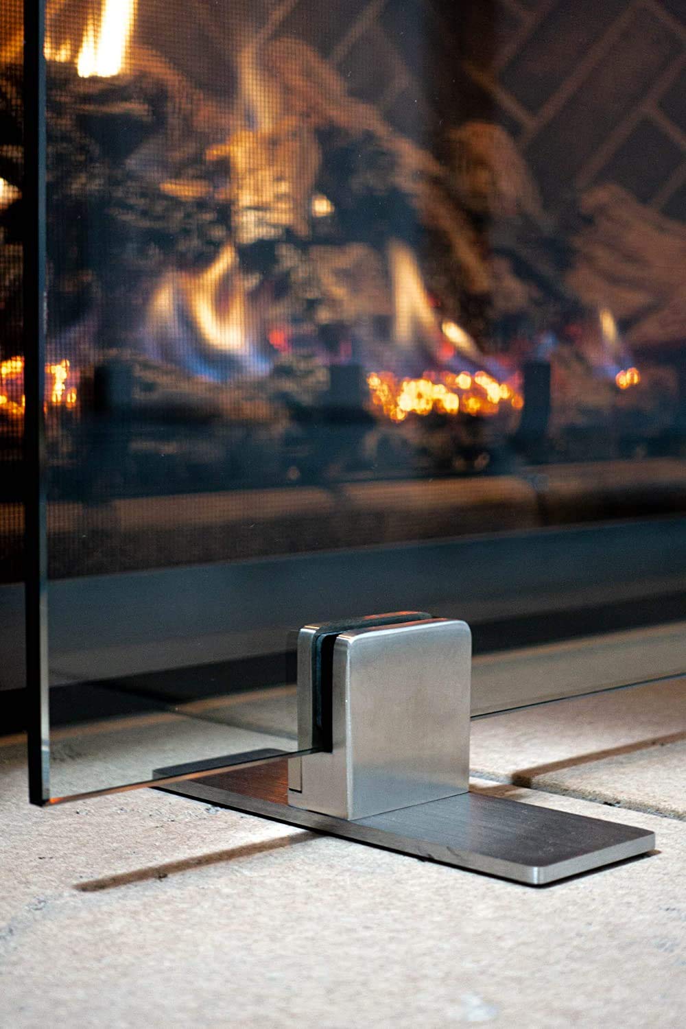 Stainless Steel Fireplace Screen Feet Customizable Metal Fireplace
