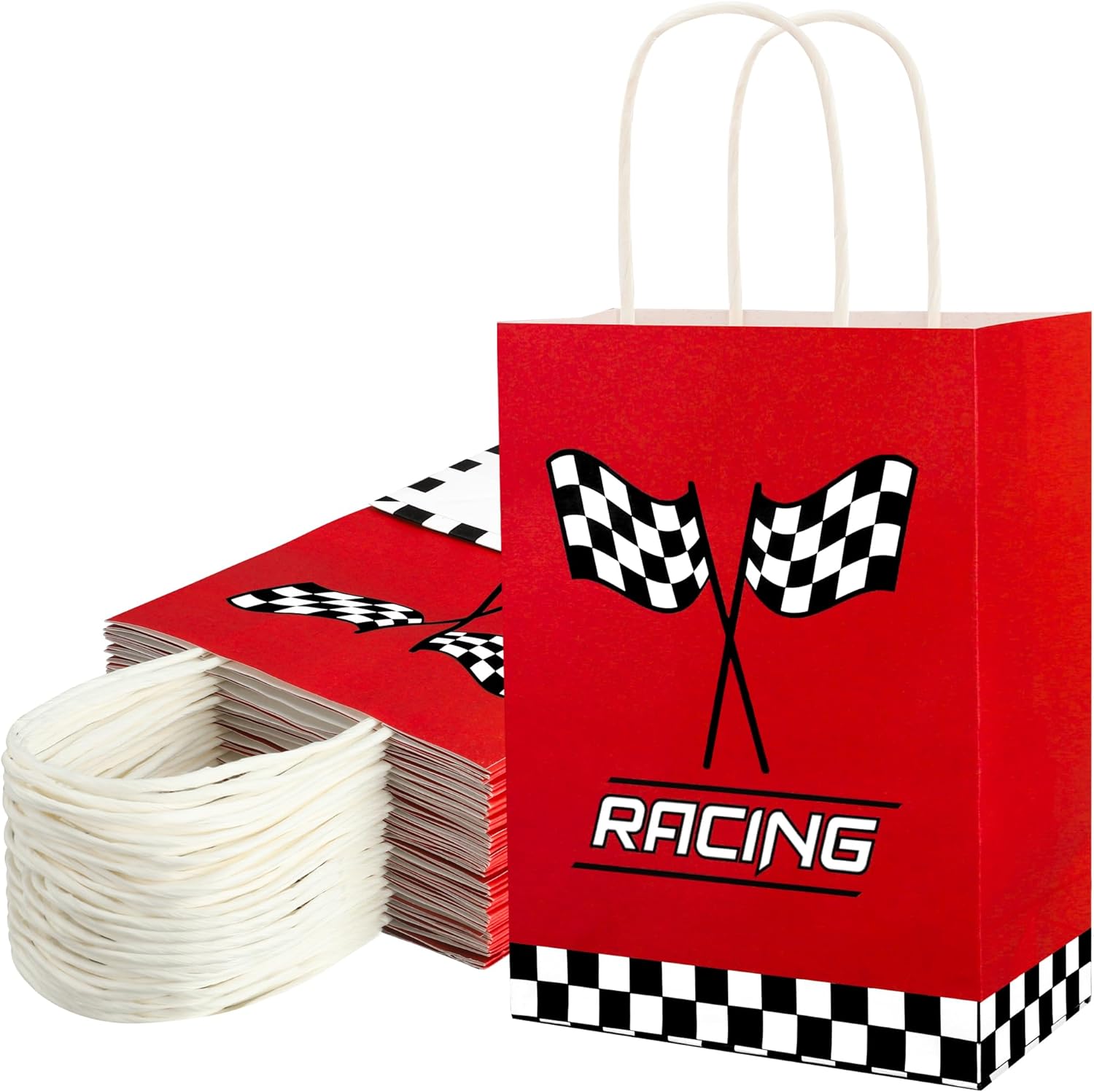 Amazon.com: 24 PCS Race Car Gift Bags Checkered Racing Flag Treat Bags ...