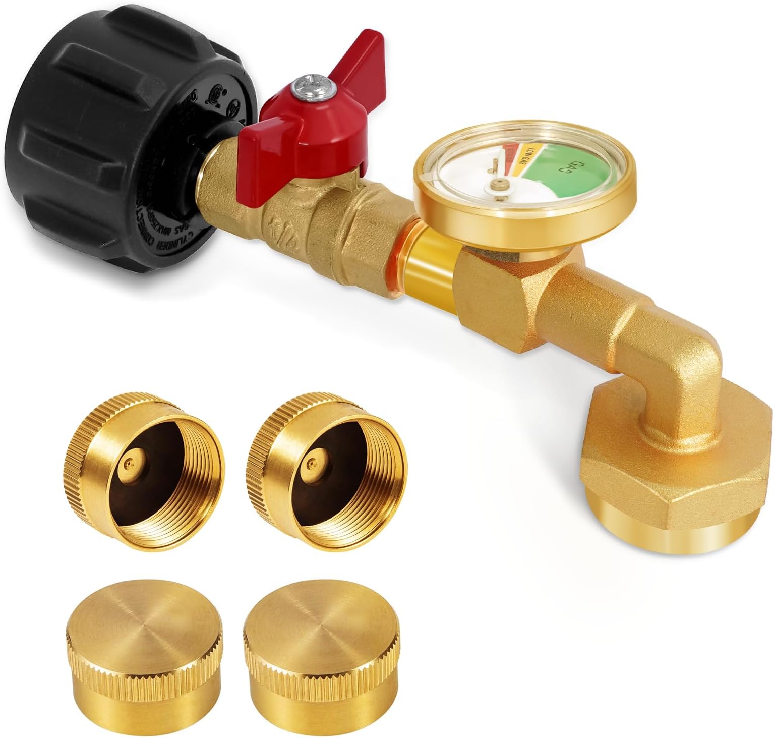 Amazon.com : Upgraded Propane Refill Adapter with Gauge & ON/Off Valve ...