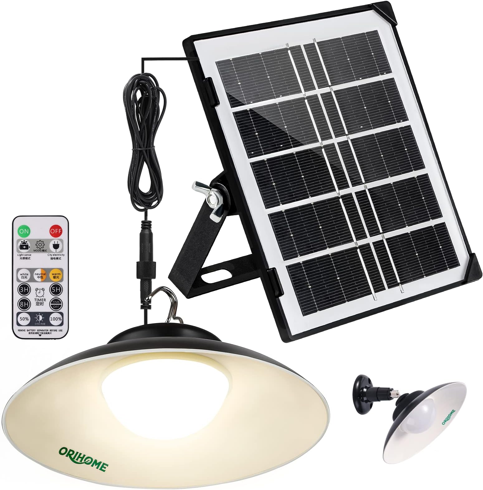 Orihome Solar Pendant Light for Indoor/Outdoor, Ceiling and Wall Light ...