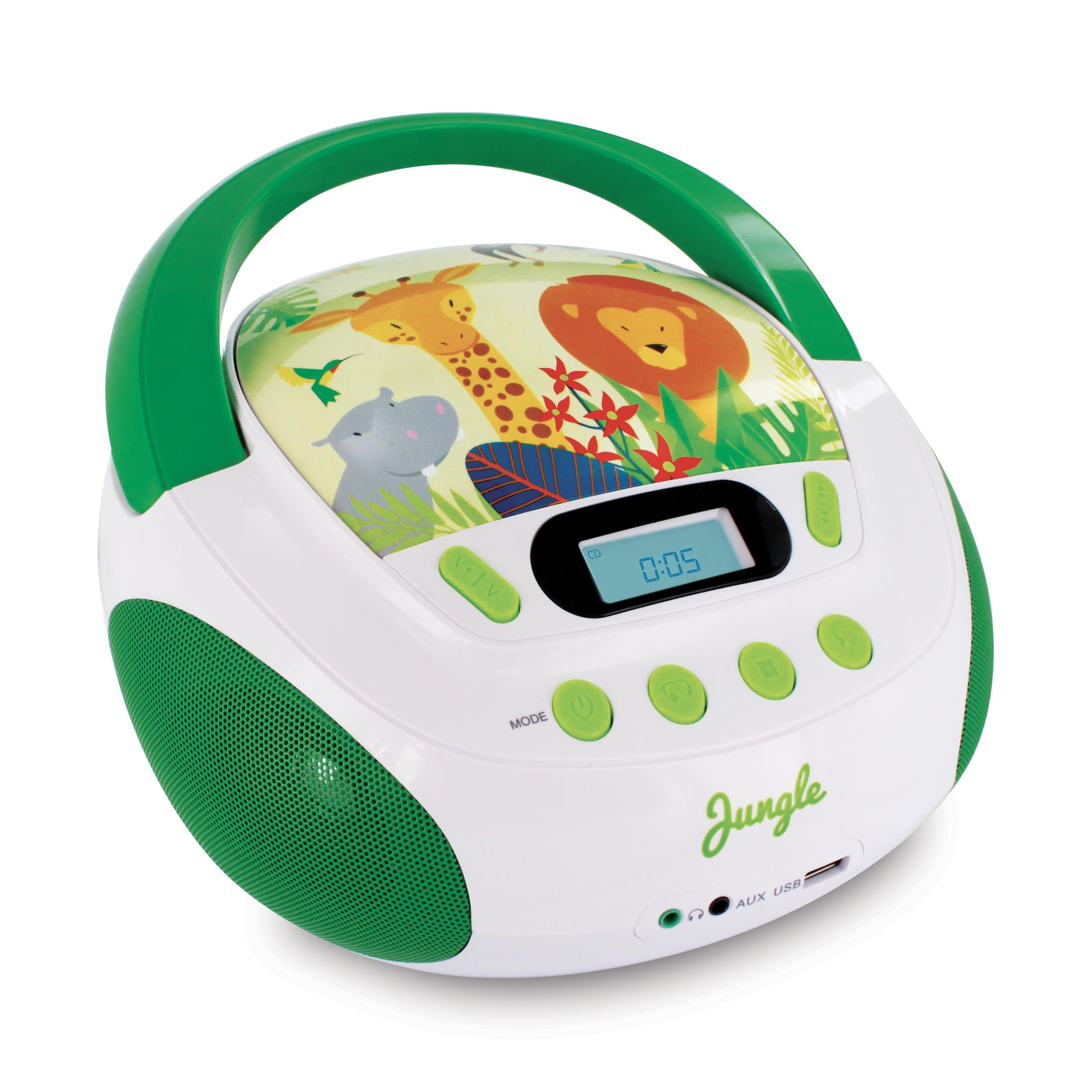 MOOOV 477144 CD-Player für Kinder, Jungle, mit USB-/AUX-IN-Port Grün ...