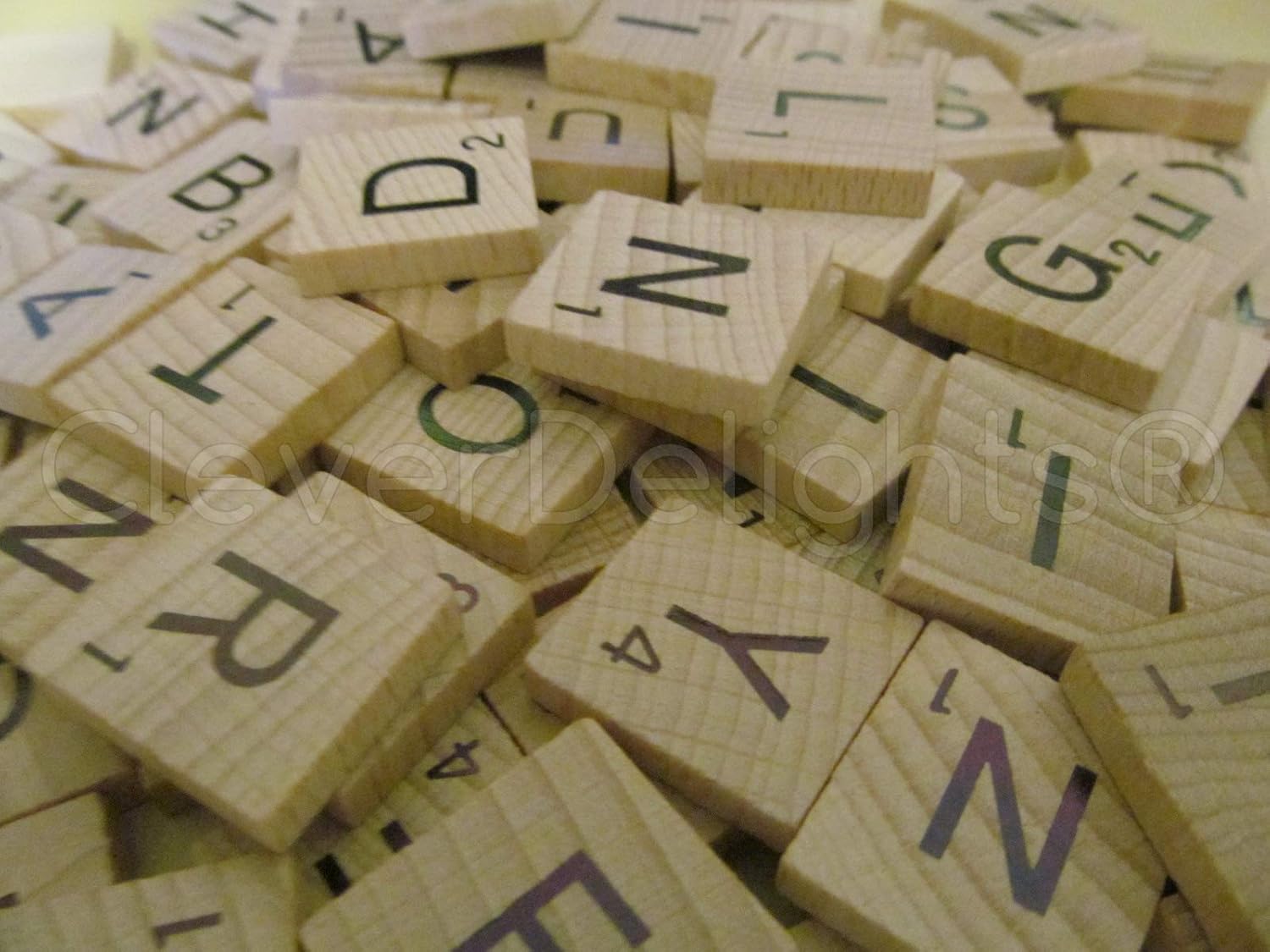 Amazon.com: CleverDelights 100 Wood Letter Tiles - Natural Color ...