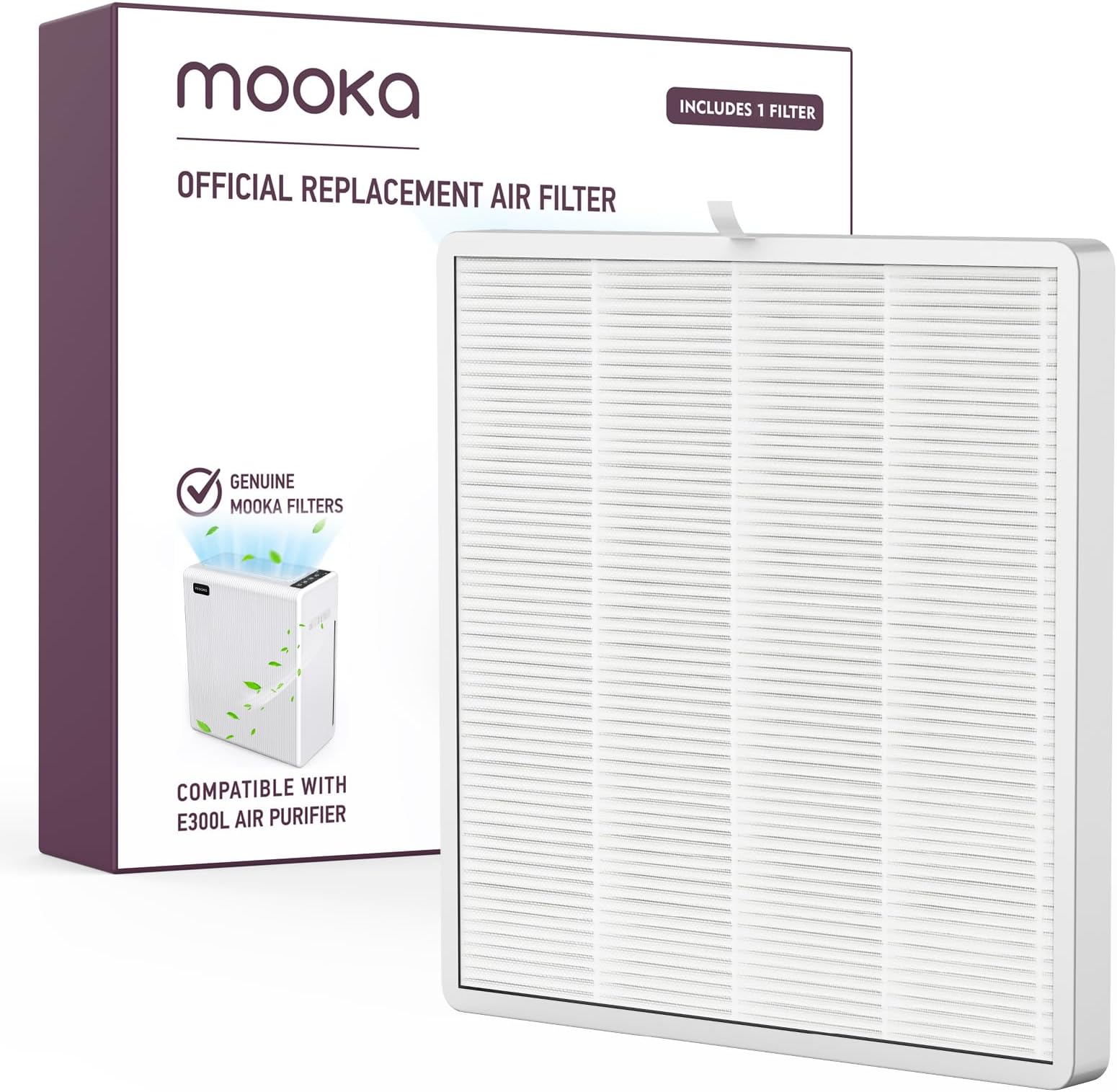 Amazon.com: MOOKA Official Certified H13 True HEPA Replacement Filter ...