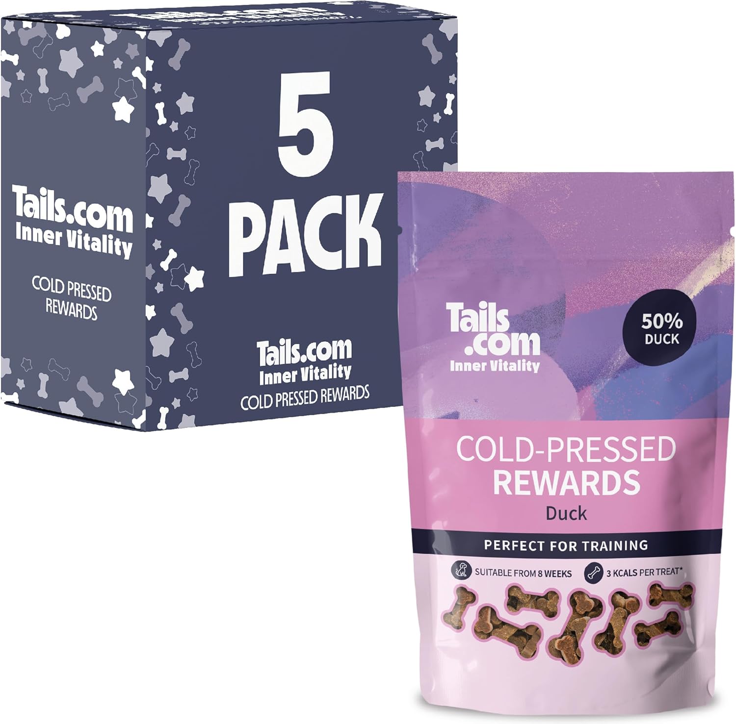 Tails.com • Dog Treats 5 x 70g • Cold Pressed Rewards 50% Duck • Grain ...