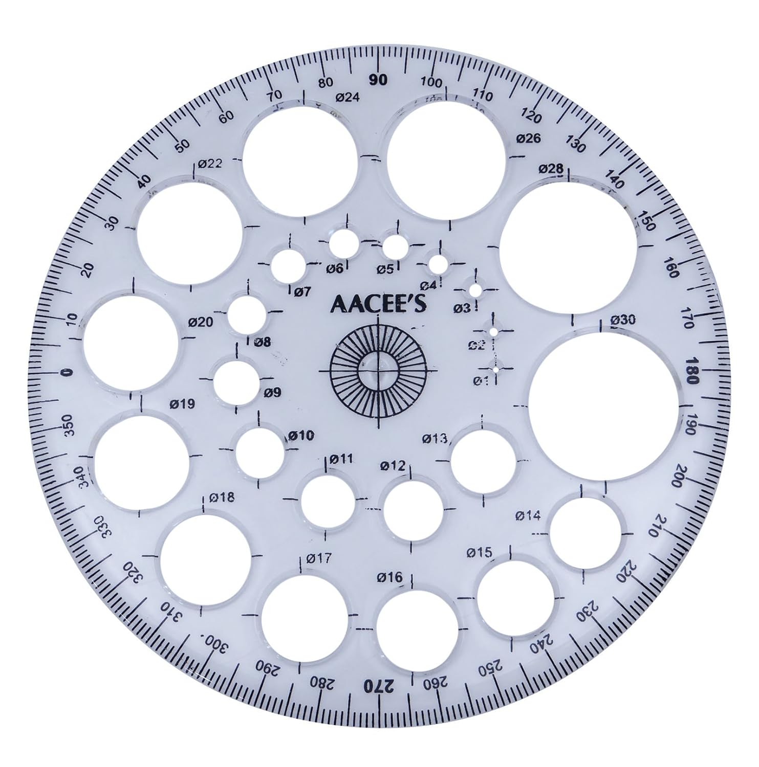 Amazon.com: AACEE'S Transparent Plastic Pro-Circle Protractor Radius ...