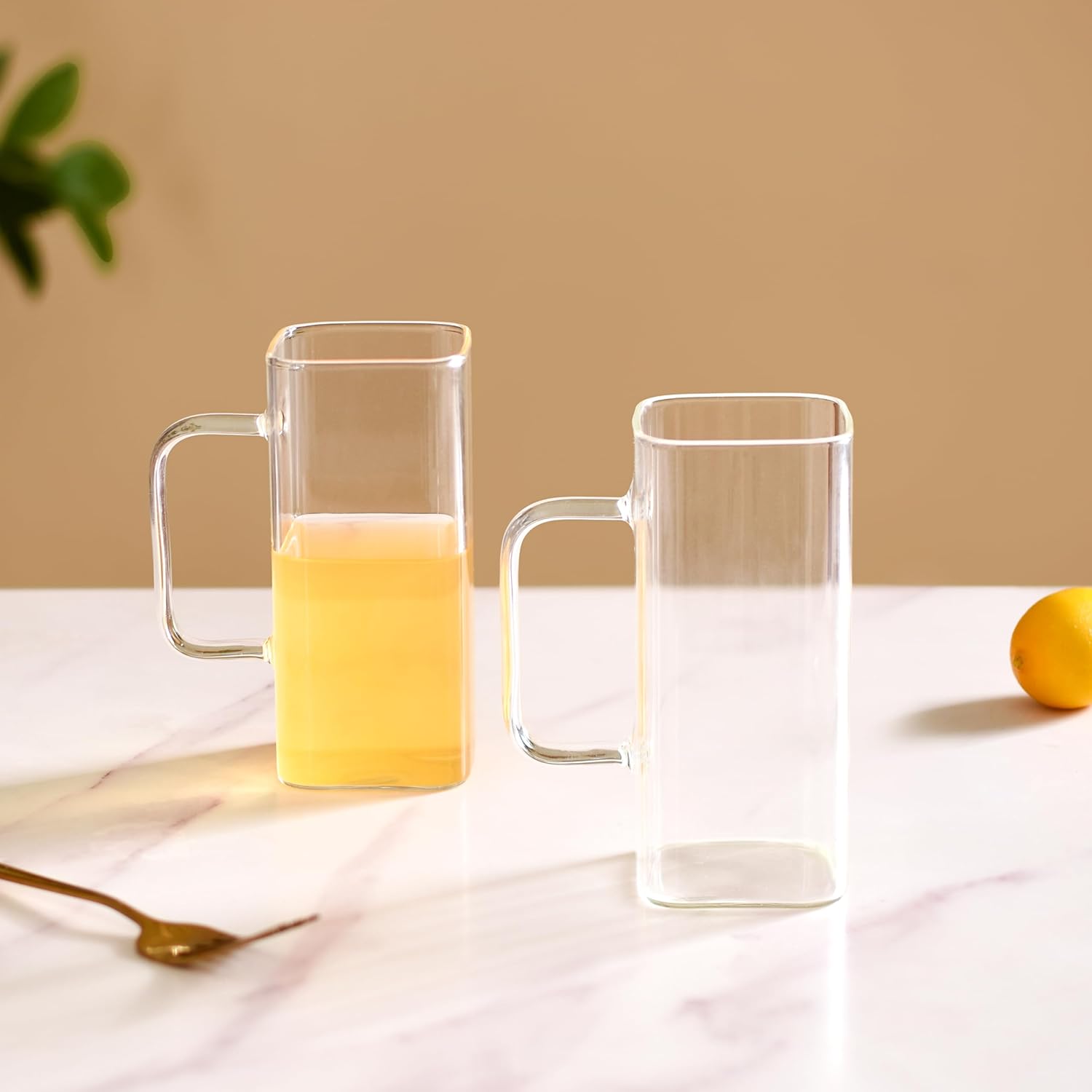 Buy Nestasia Transparent Mug Set of 2 (Transparent) | Ideal for Beer ...