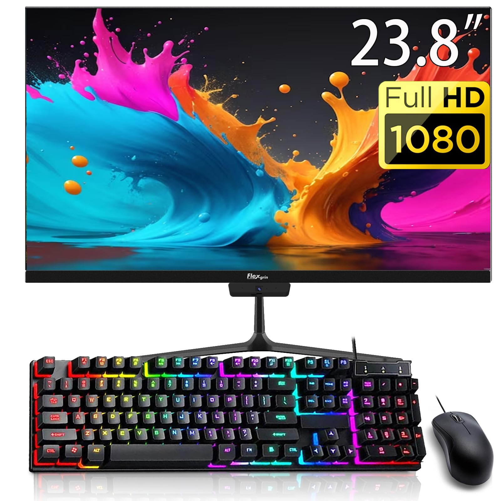 23.8" FHD All-in-One Desktop Computer PC, Intel Celeron N5095 2.9GHz ...