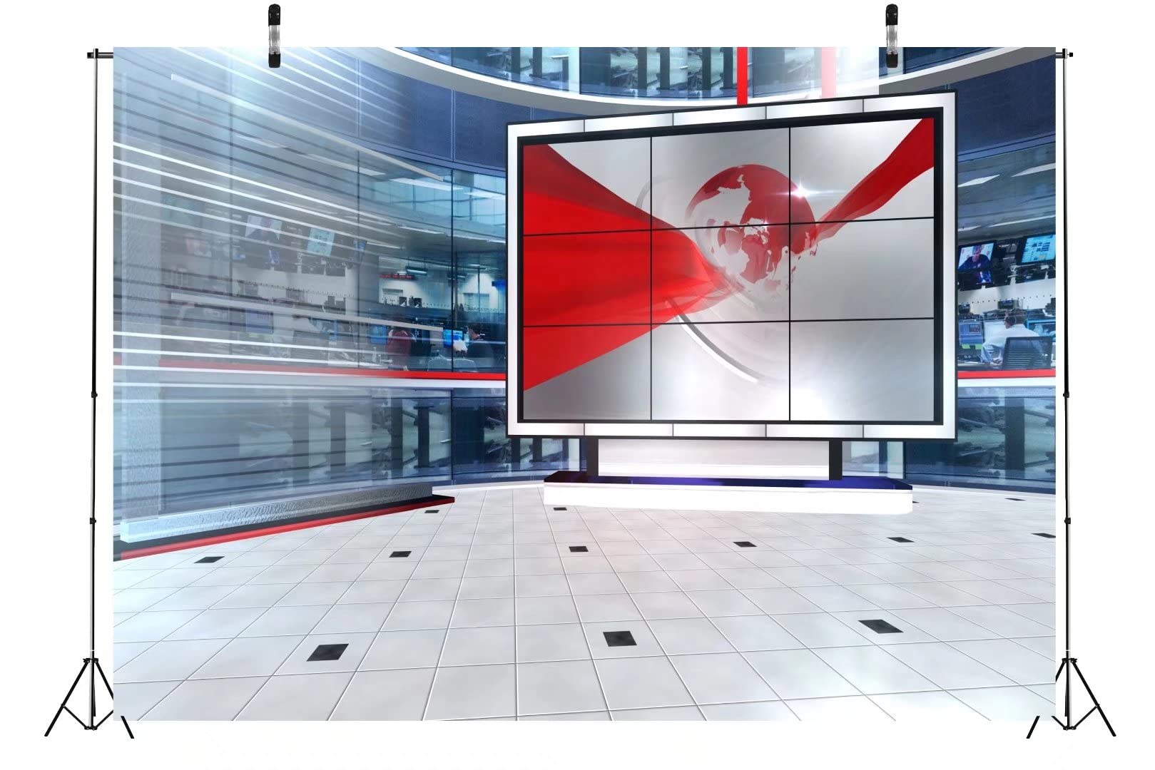 News Backdrop BELECO 7x5ft News Broadcast Backdrop - TV Studio ...
