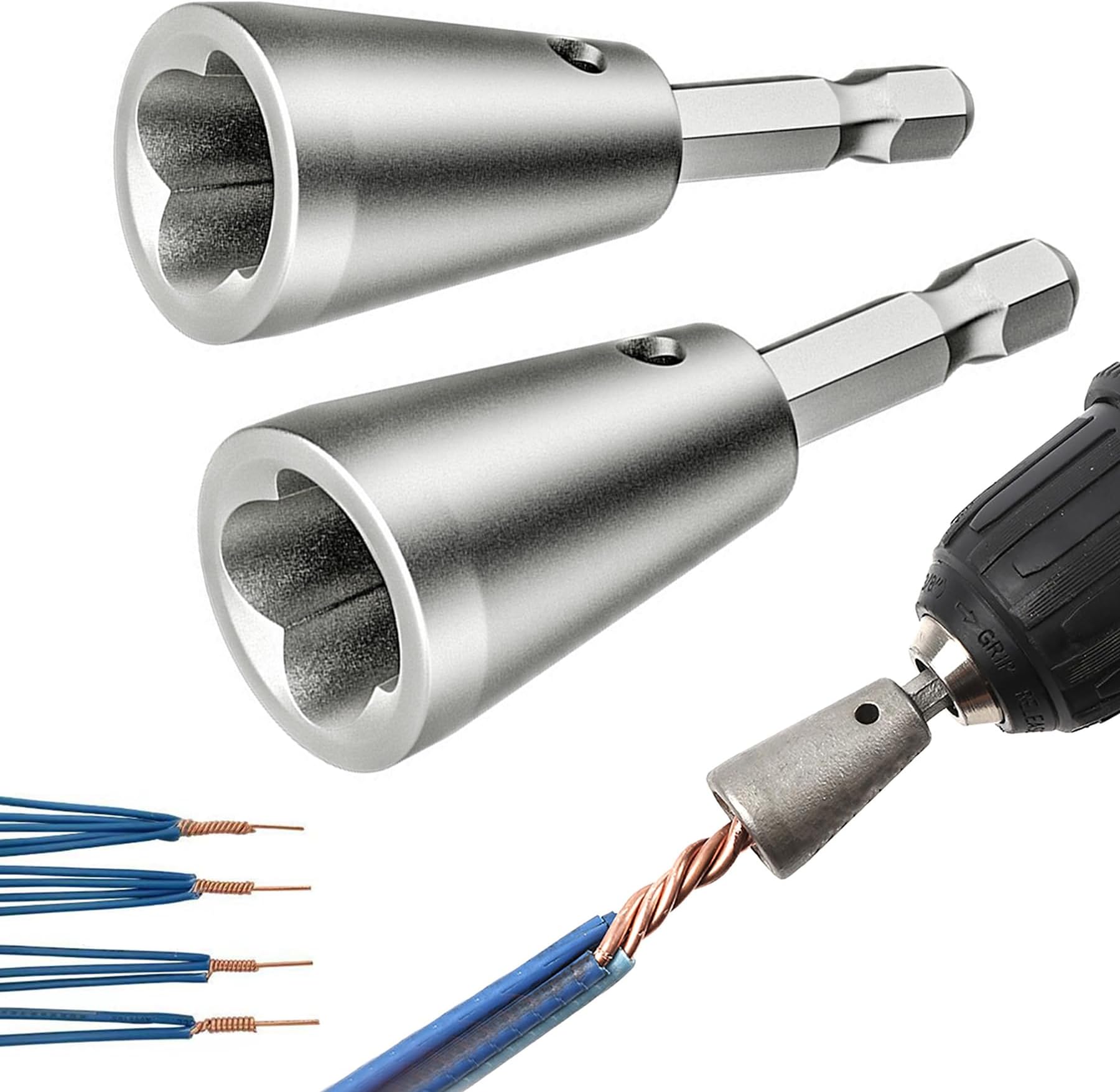 Wire Twister Tool for Drill, 2 PCS Wire Stripper Tool Wire Twister Tool ...