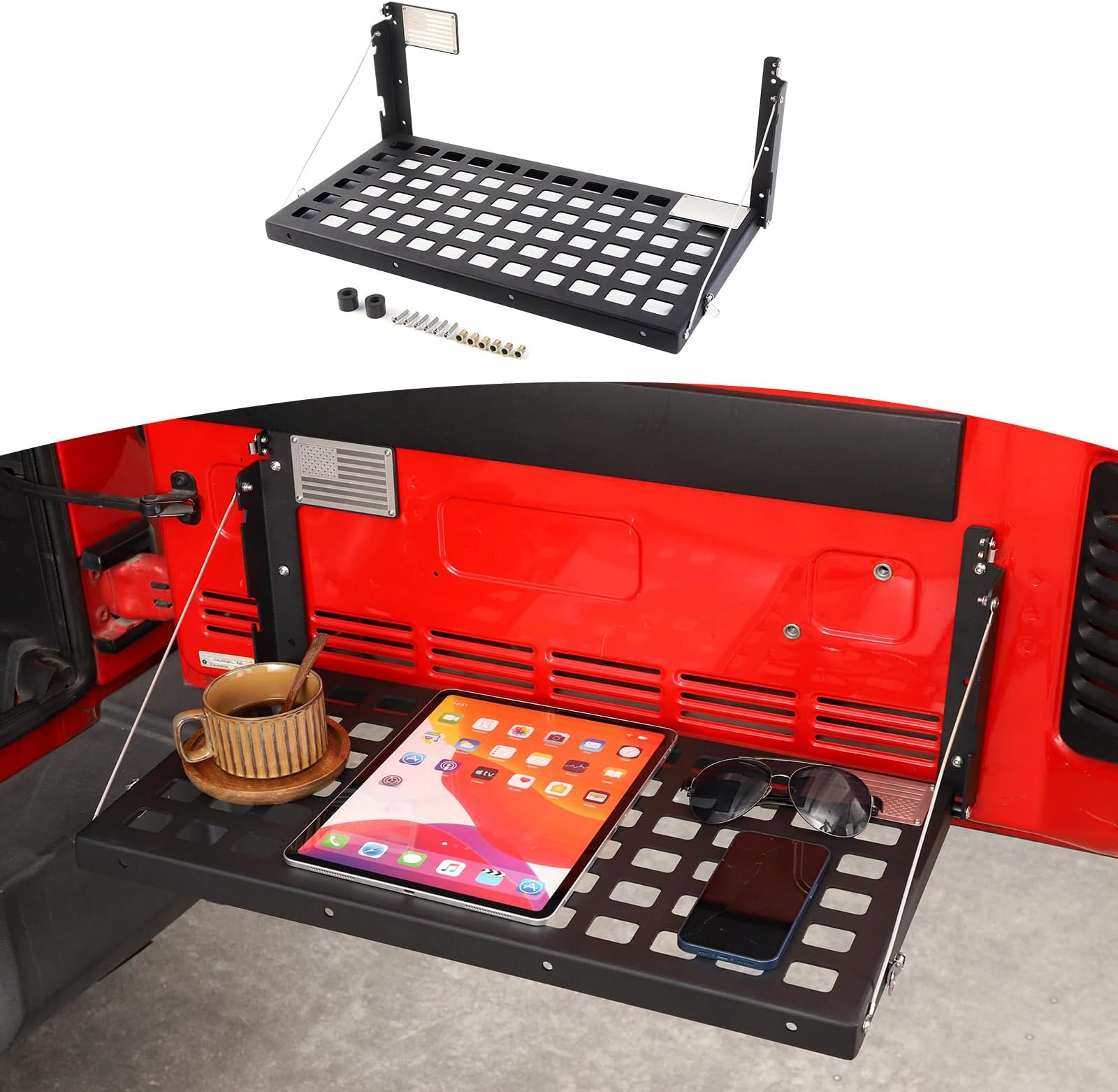 Amazon.com: AL4X4 2-Tier Tailgate Table Rear Foldable Storage Cargo ...