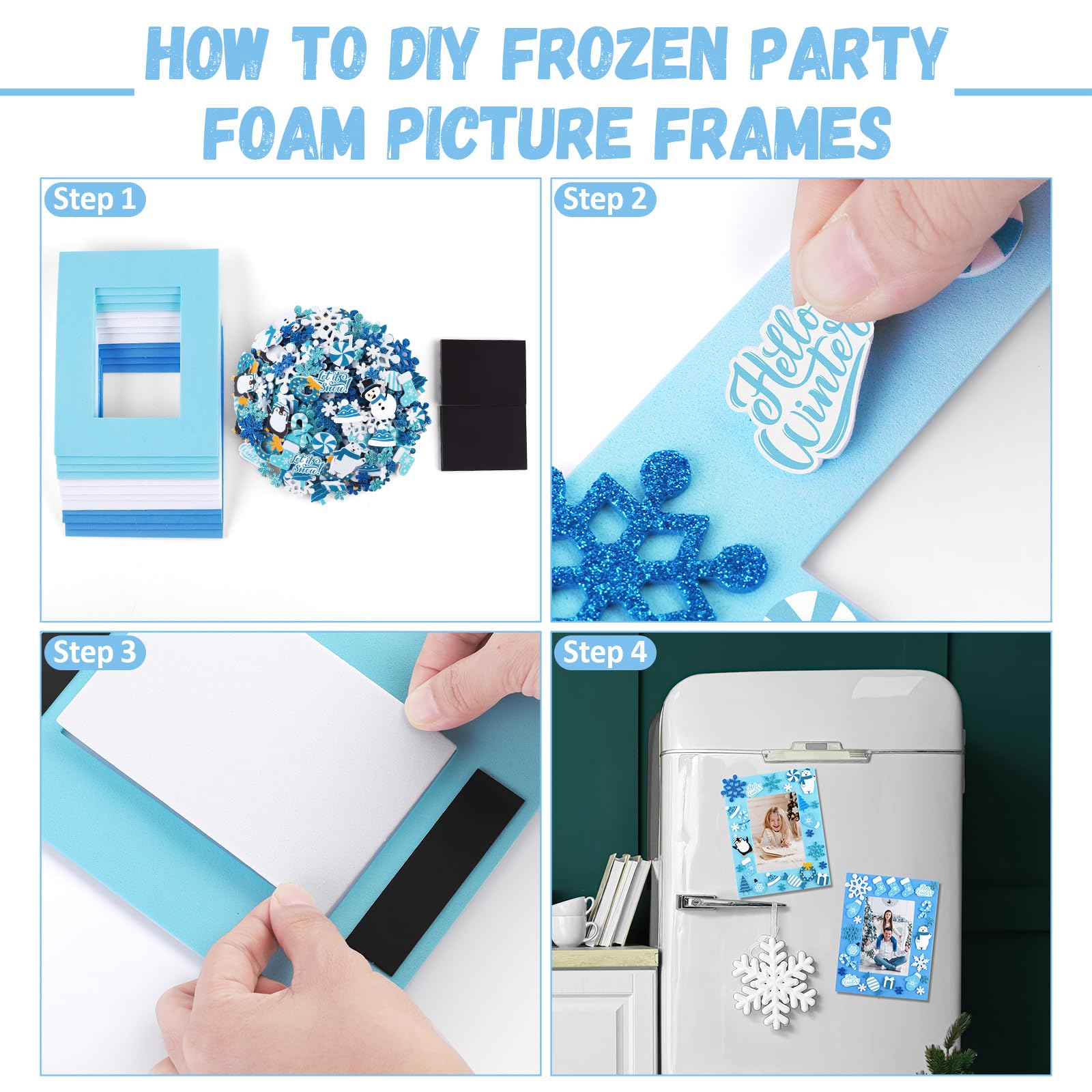 Snapklik.com : Winter Foam Picture Craft Kits, 12 Pieces Foam Photo ...