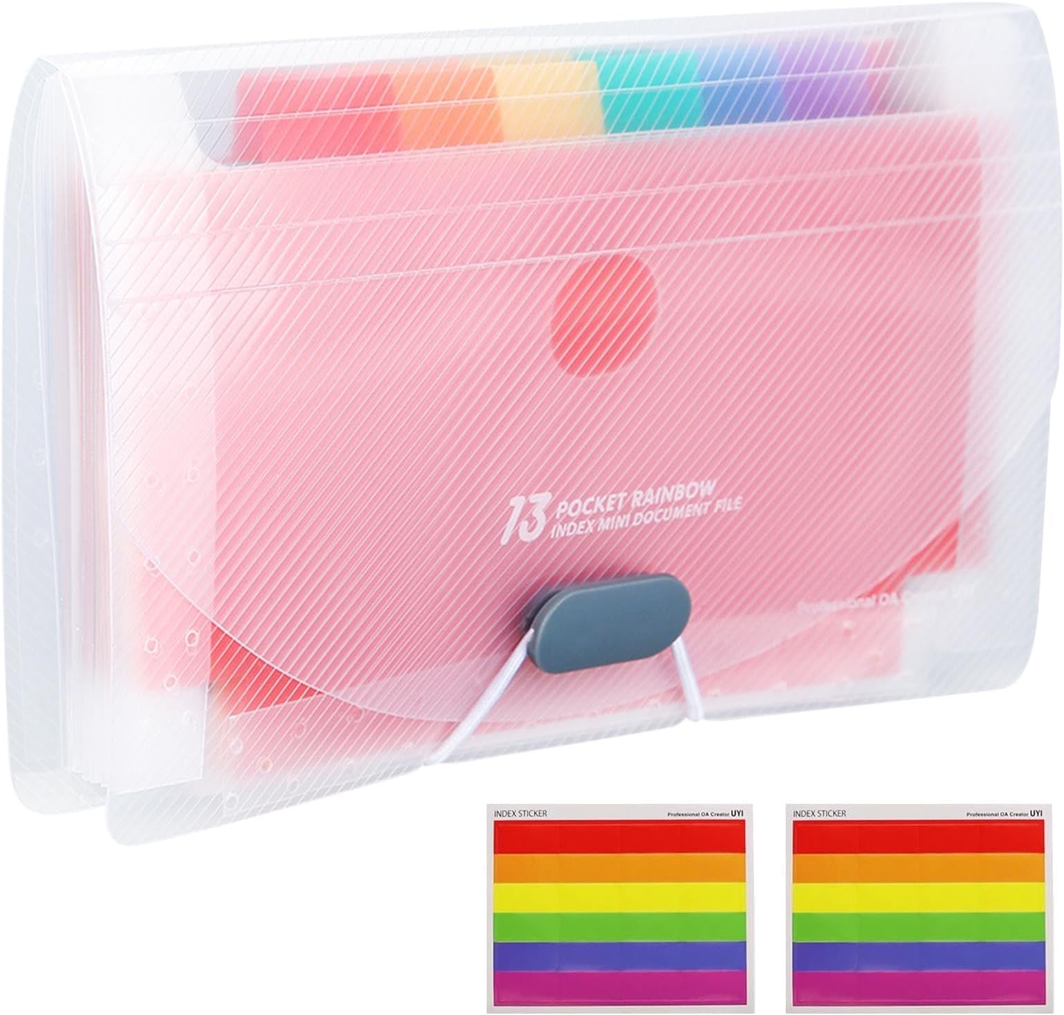 13 Pockets Flash Card Holder, A6 Card Coupon Expanding File Organiser ...