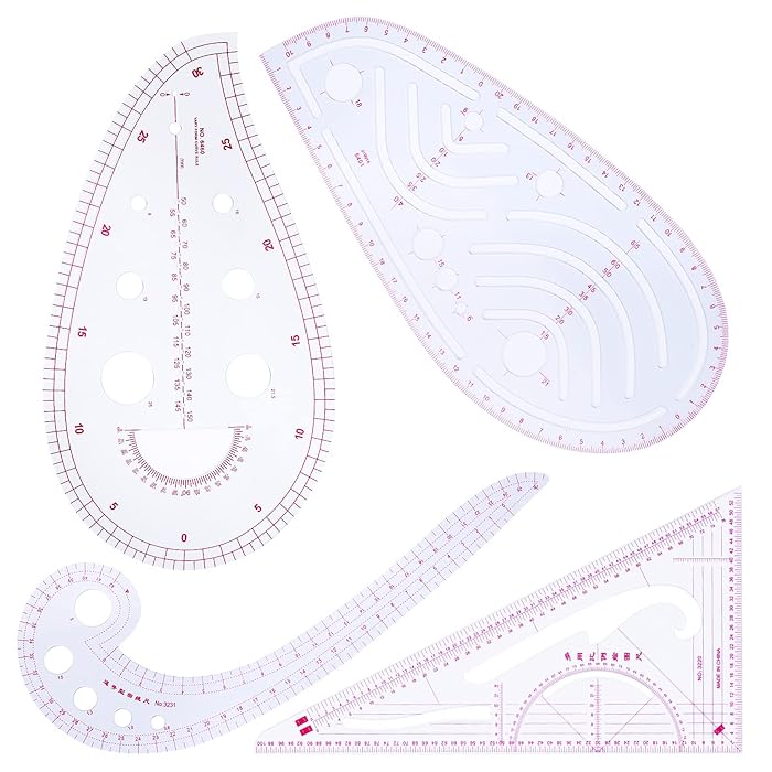 Buy MIUSIE Fashion Design Pattern Tools- 4 Style Soft Sewing Pattern ...