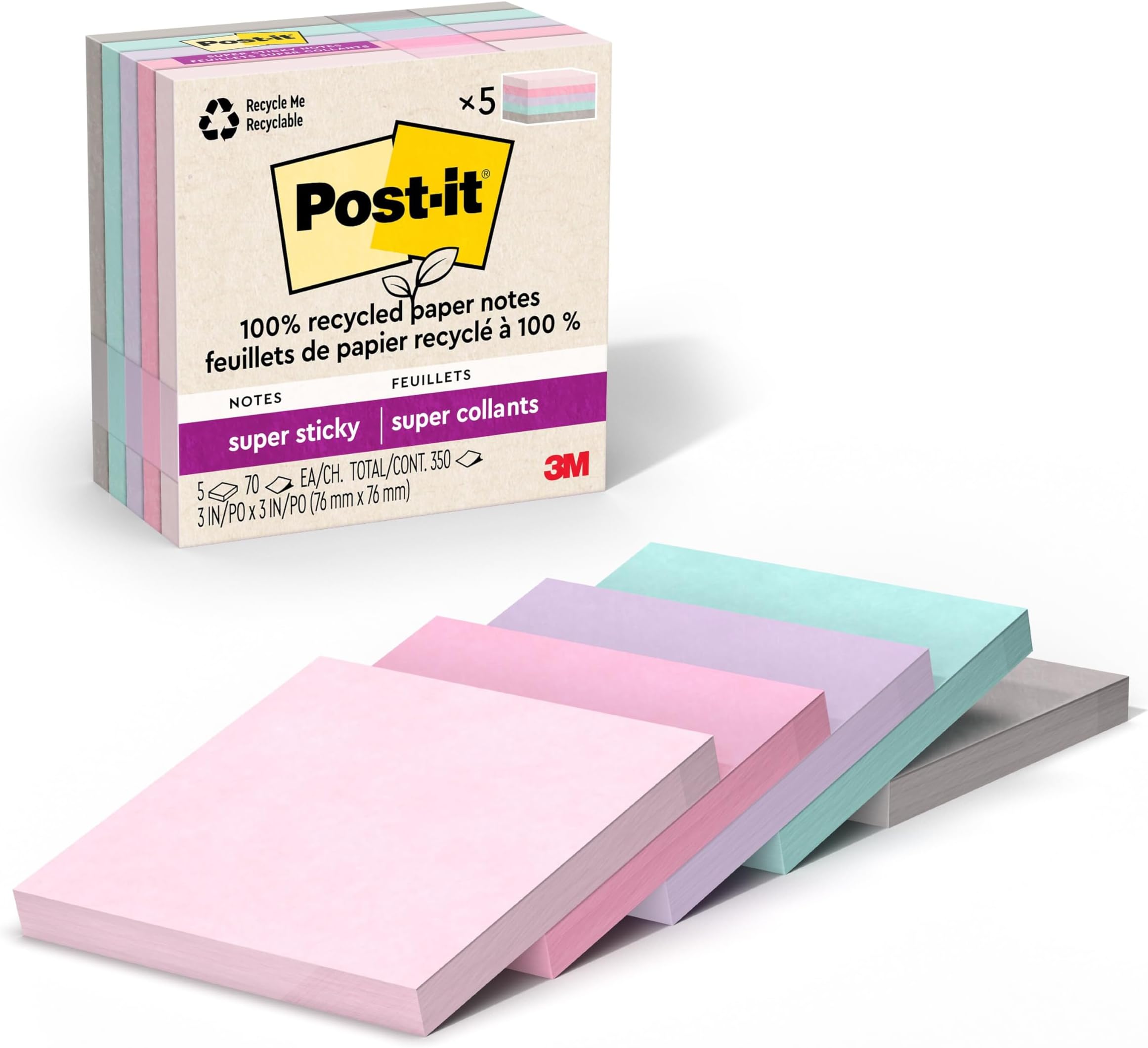 Amazon.com : Post-it Notes - 1 Block of 225 Heart Shape Sticky Notes ...