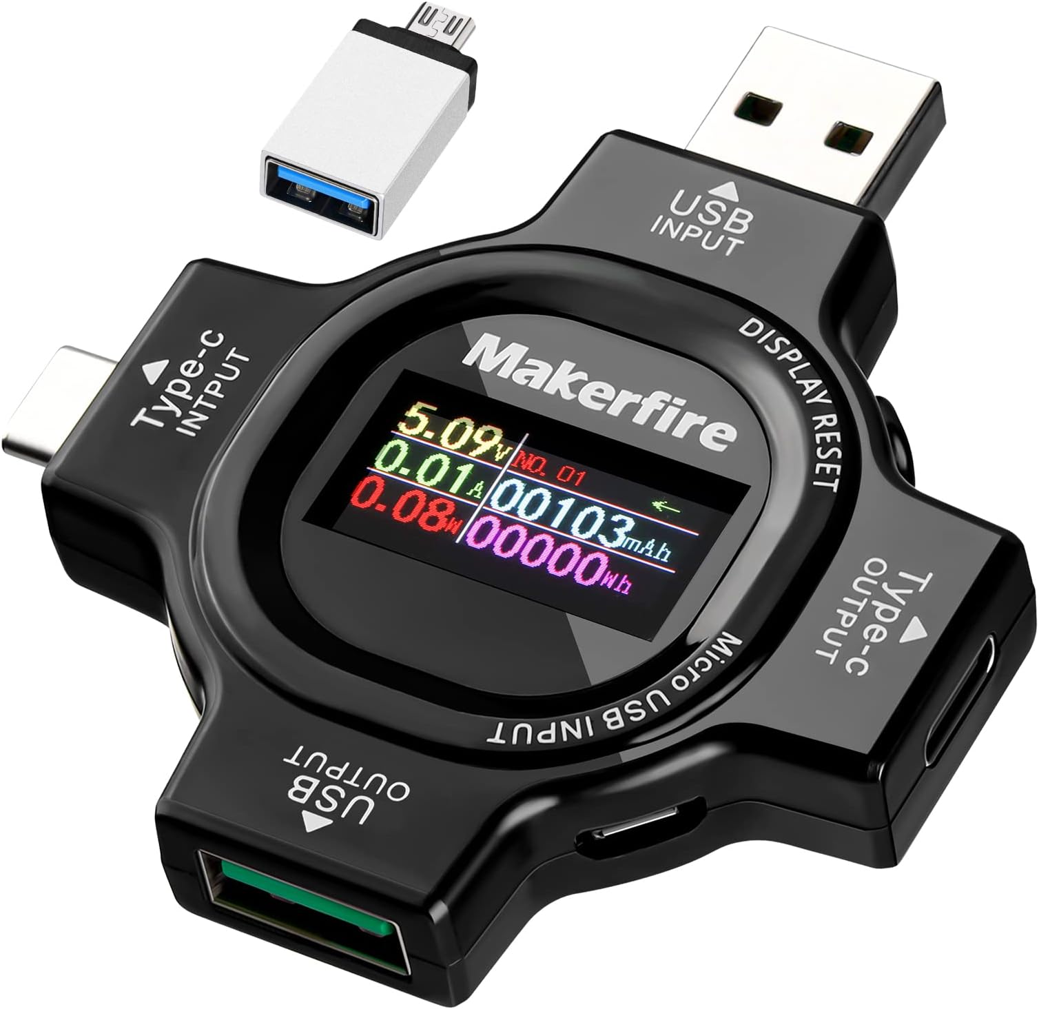 USB Tester Voltage Power Meter - Type C Power Tester USB Digital Tester ...