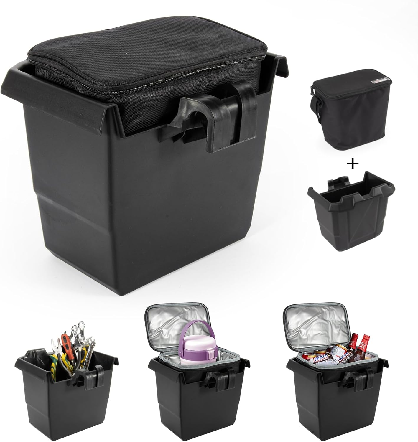 Defender Center Underseat Storage Bin + Ice Bag, PSLER Removable Under ...