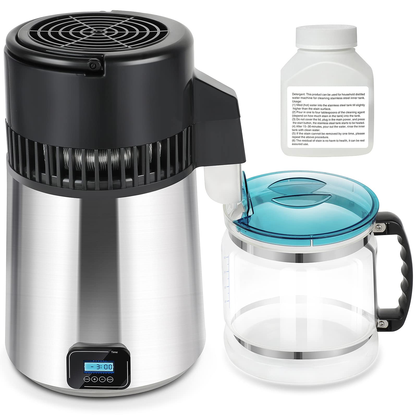 GPOAS 1 Gallon 304 Stainless Steel Water Distiller with LED Screen ...