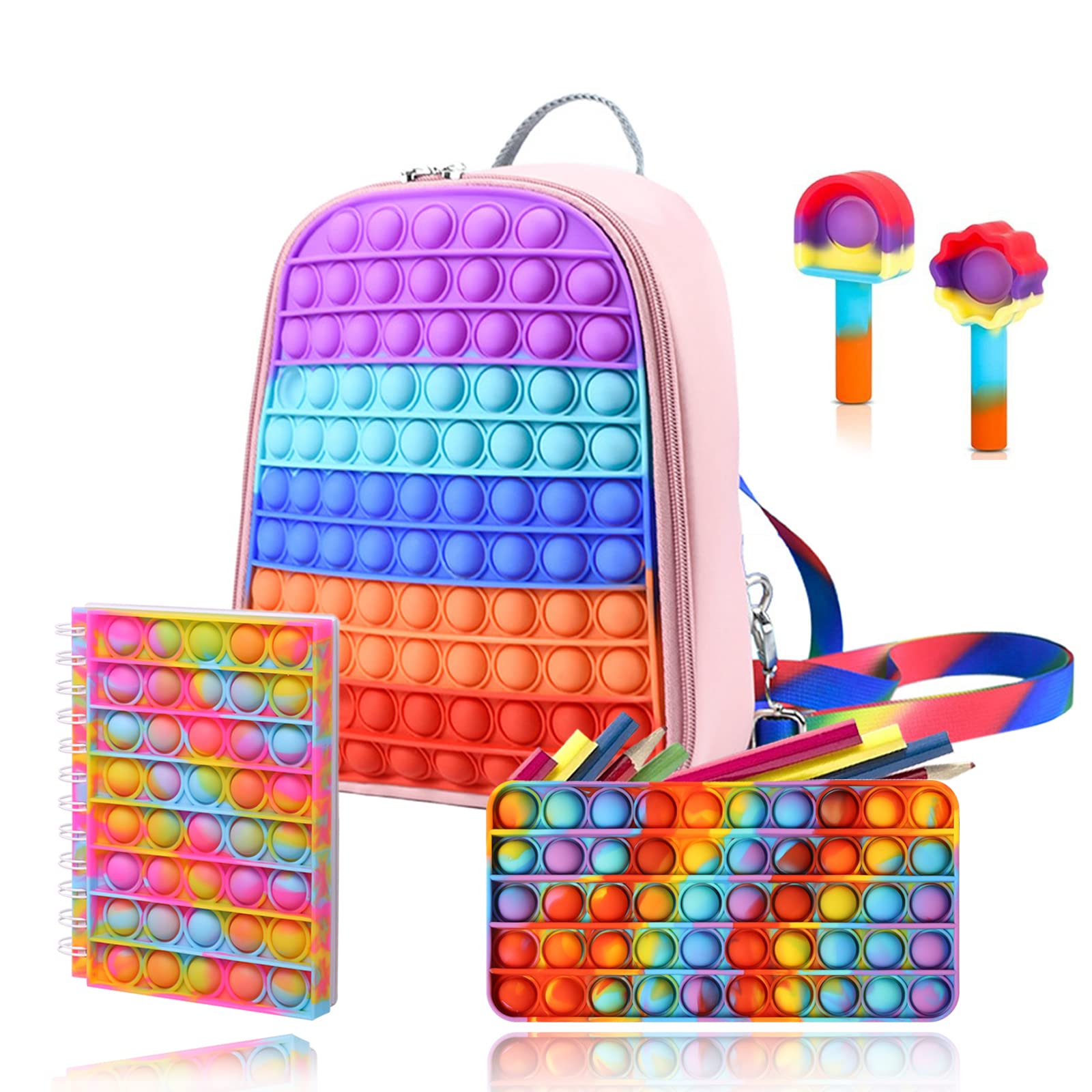 Buy Pop Backpack Purse for Girls, Pop-On-It Backpack Fidget Toy Sensory ...