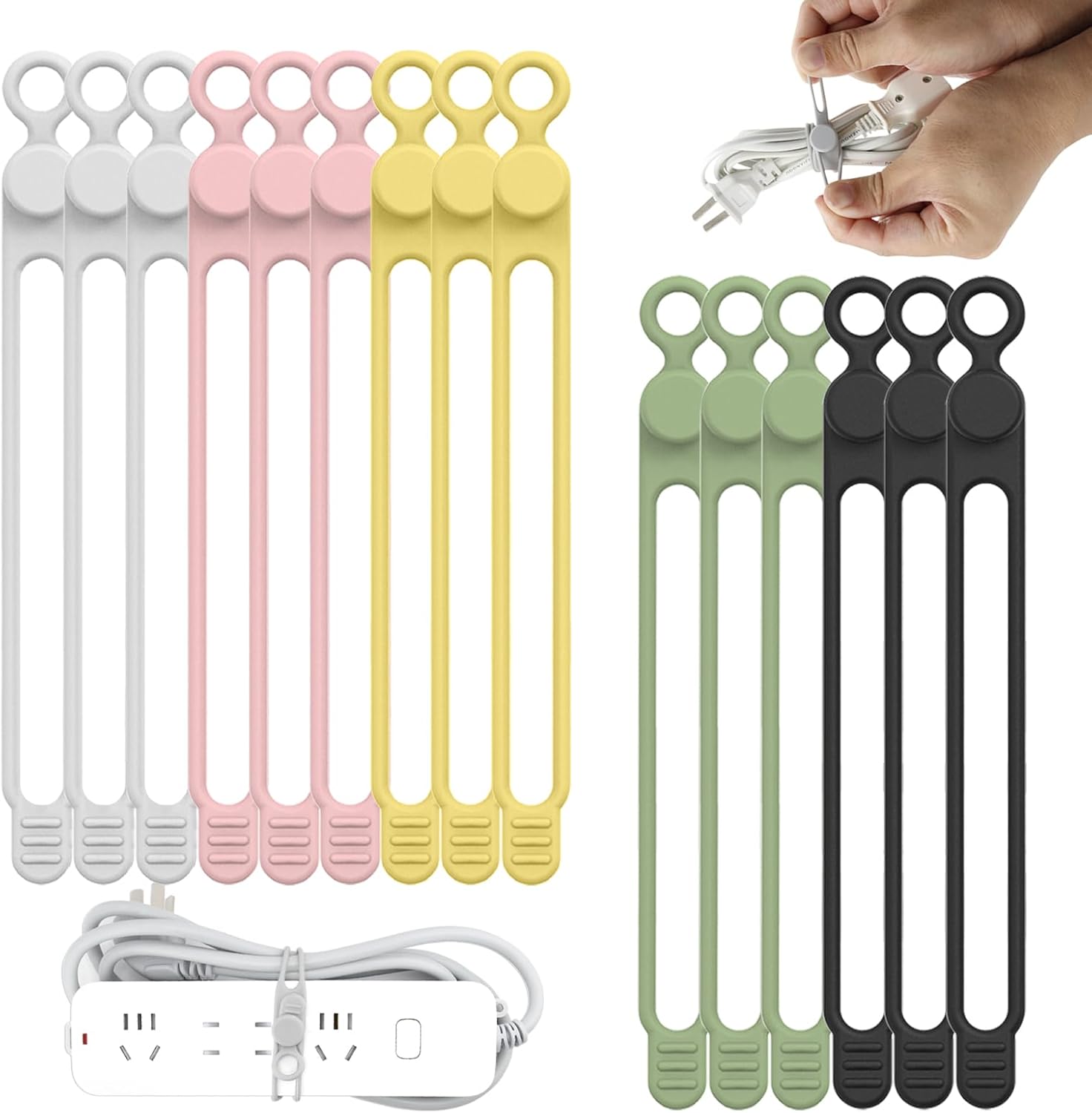 Amazon.com: UMUST Silicone Cable Straps 15PCS 7.1"Cord Ties Reusable ...