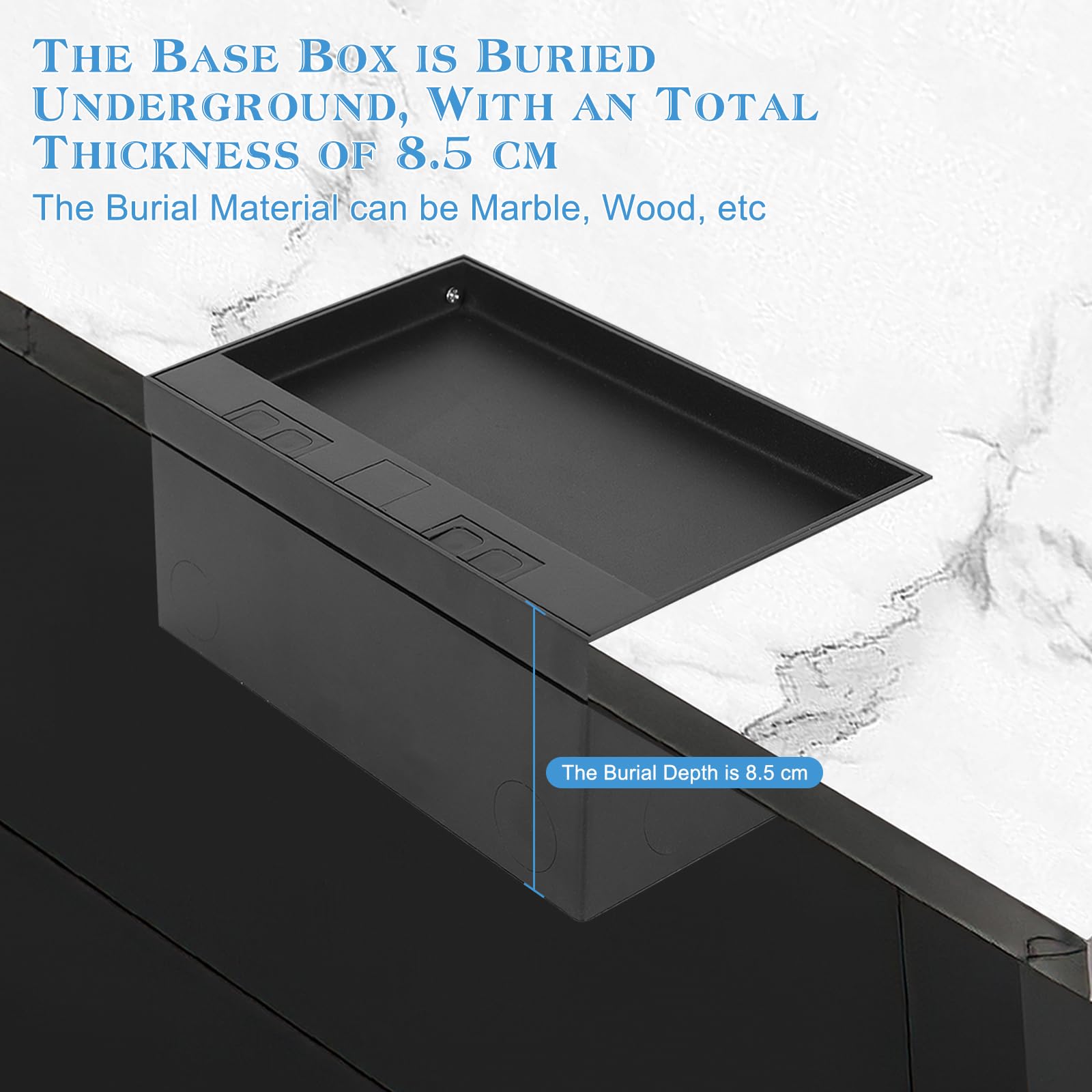 Snapklik.com : Recessed Flat Hidden Socket Kit Electrical Floor Box ...