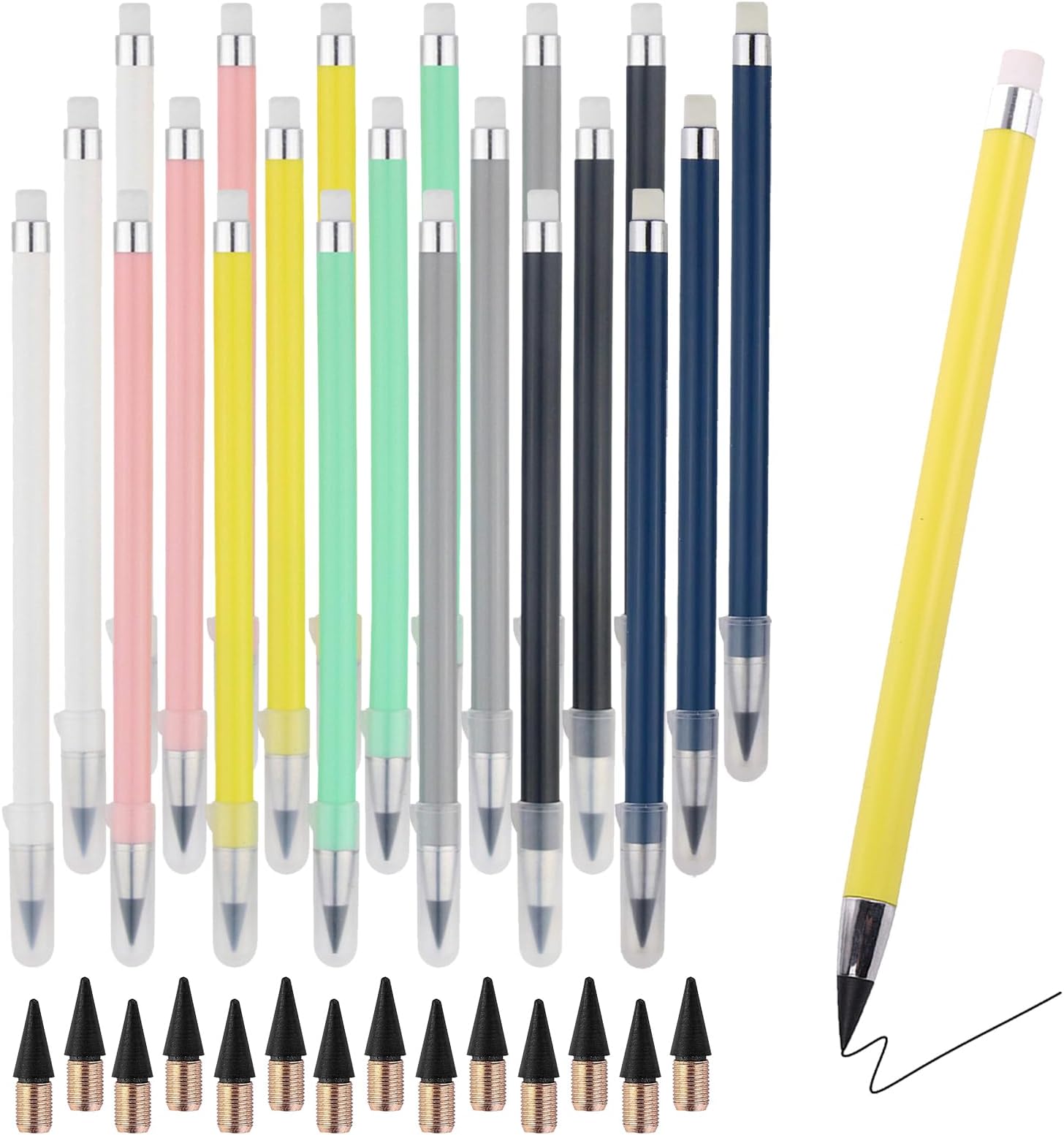 CIOUYAOS 14pcs Everlasting Pencil, Infinity Pencil with 14pcs ...