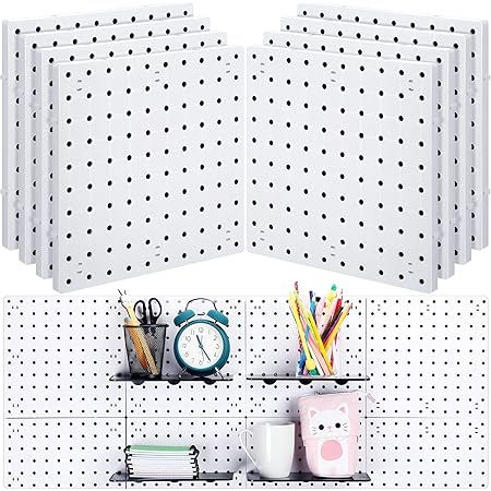 Amazon.com: 4 Pieces Pegboard Wall Mount Display Pegboard Wall Panel ...