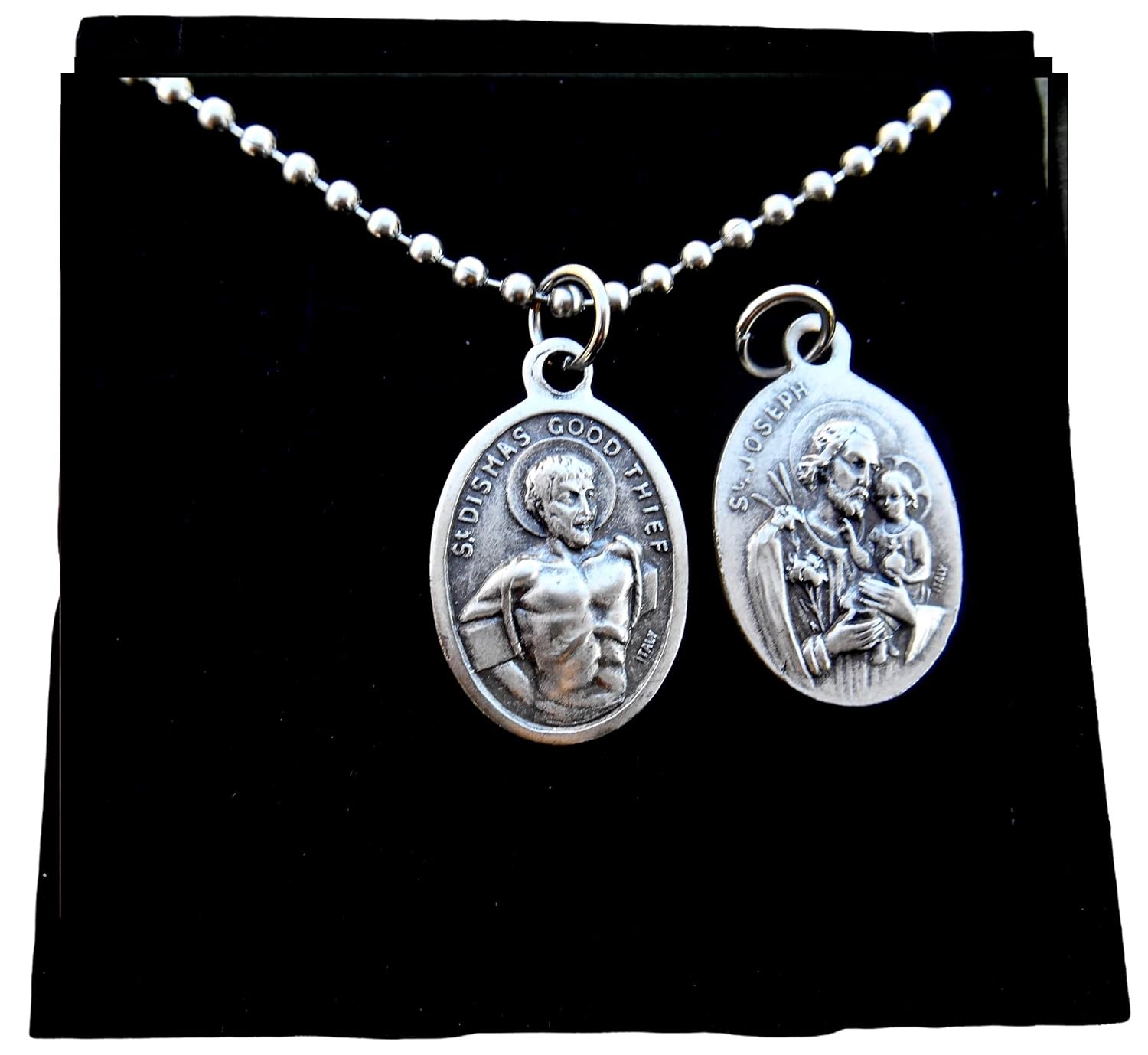 Amazon.com: Saint Dismas necklace, 2.4mm Stainless Steel Chain, Patron ...