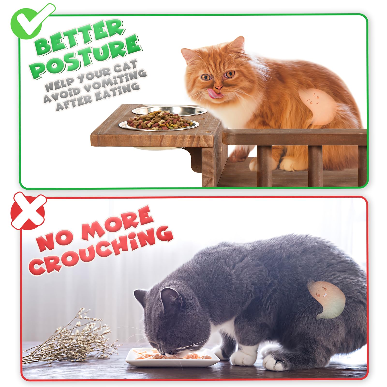 Loninak Cat Wall Shelves, Cat Feeding Shelf with Steps, Include Cat ...