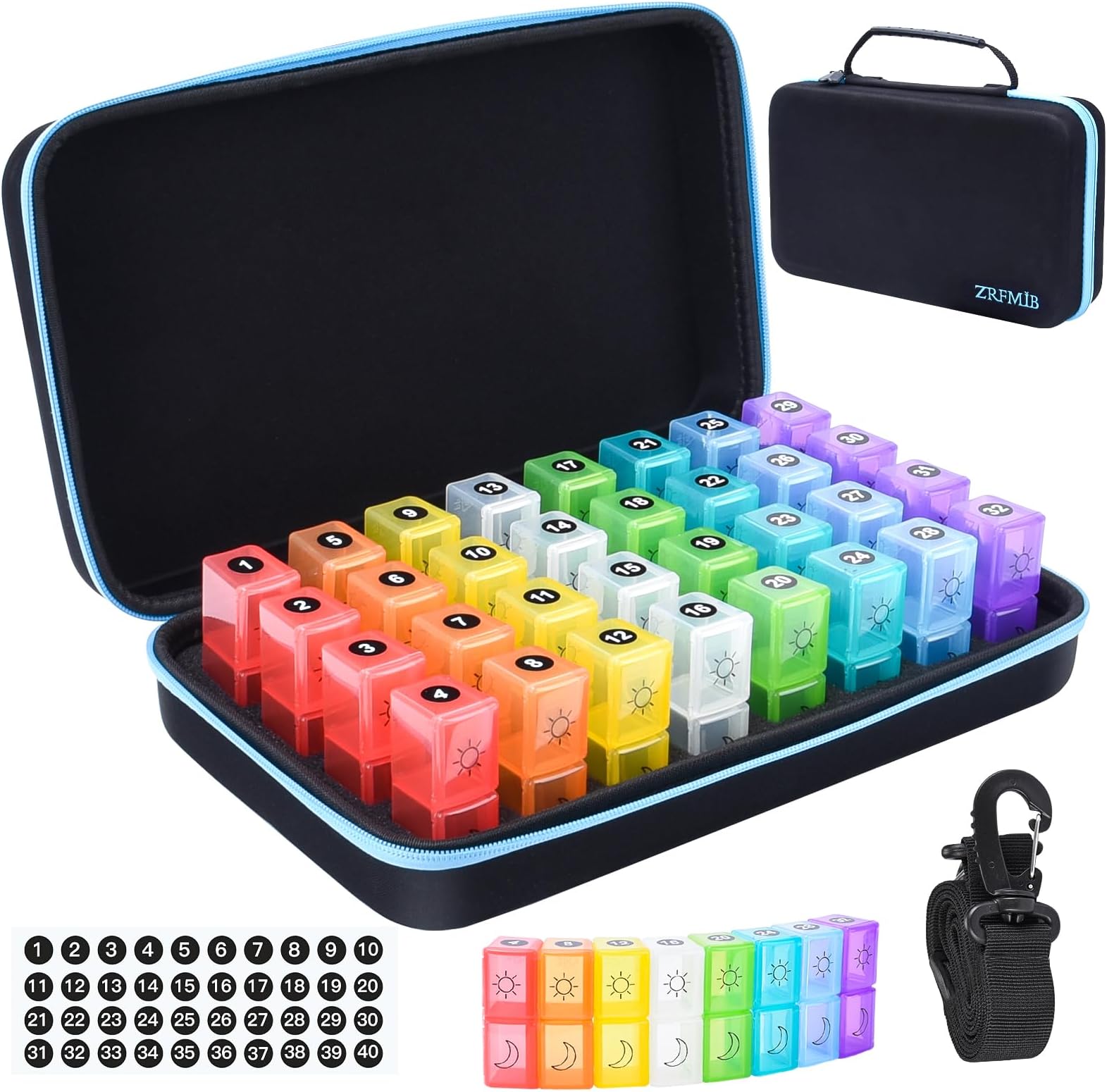 Amazon.com: Twice-a-Day Monthly Pill Box Planner Set - AM & PM ...